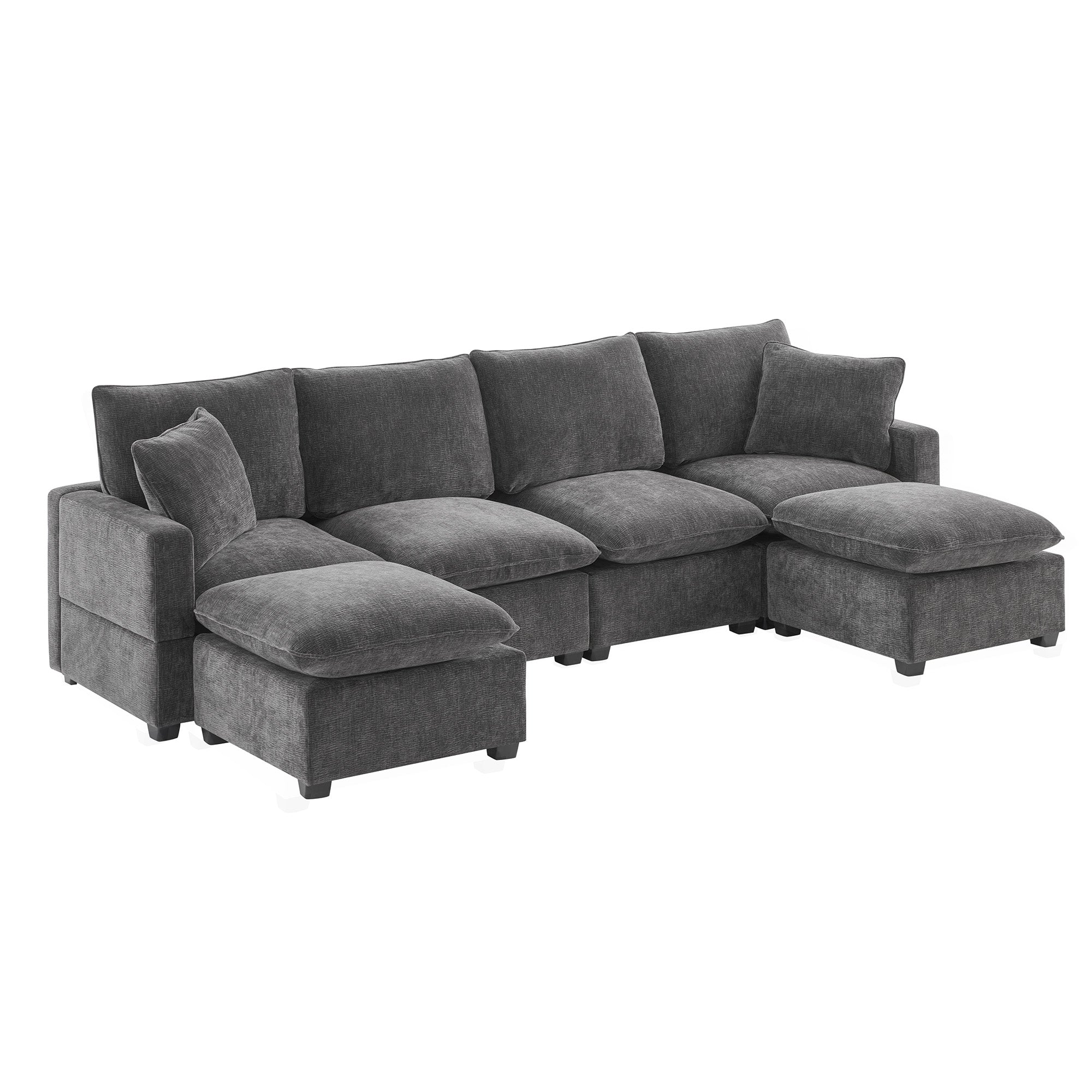 Chenille Modular U-Shape Sectional Sofa, Seats 6 – Pier 1