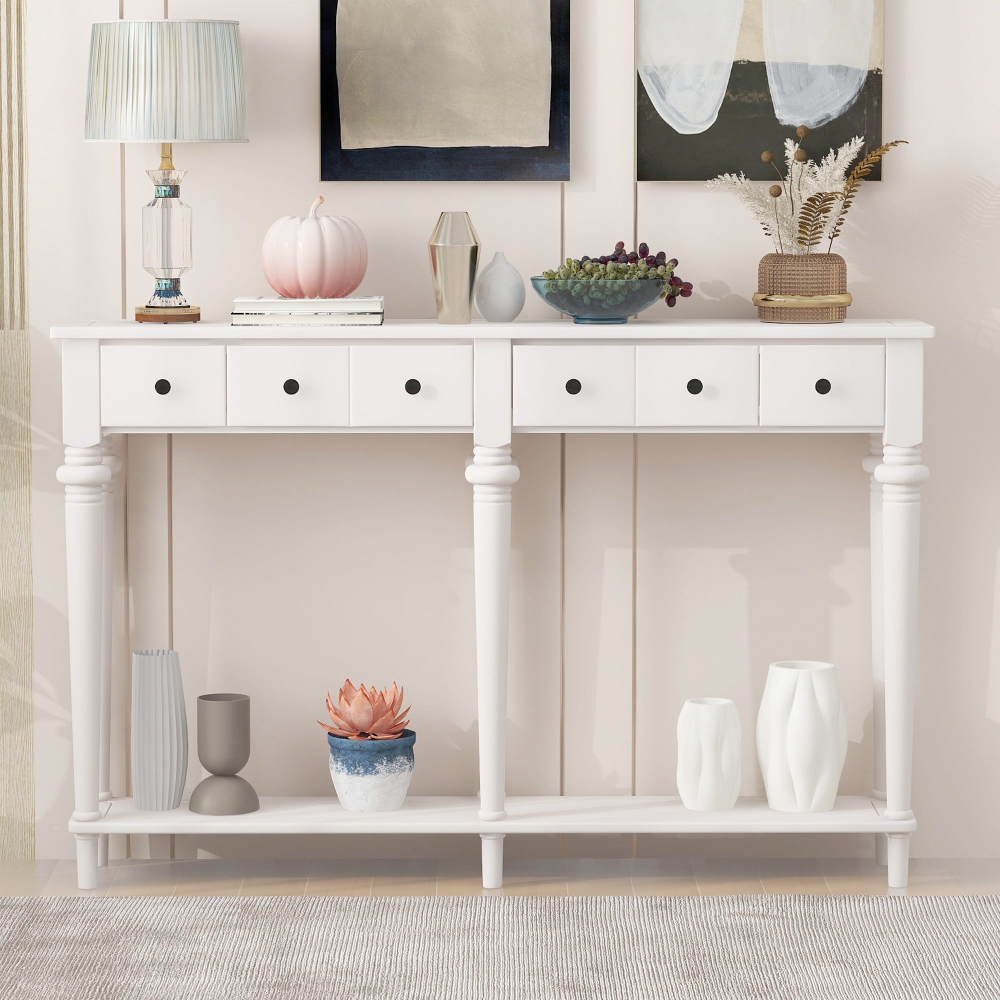 Console Table with 4 Drawers and Open Shelf - Pier 1