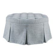 32" Upholstered Ottoman with Button Tufted Top and Round Shape - Pier 1