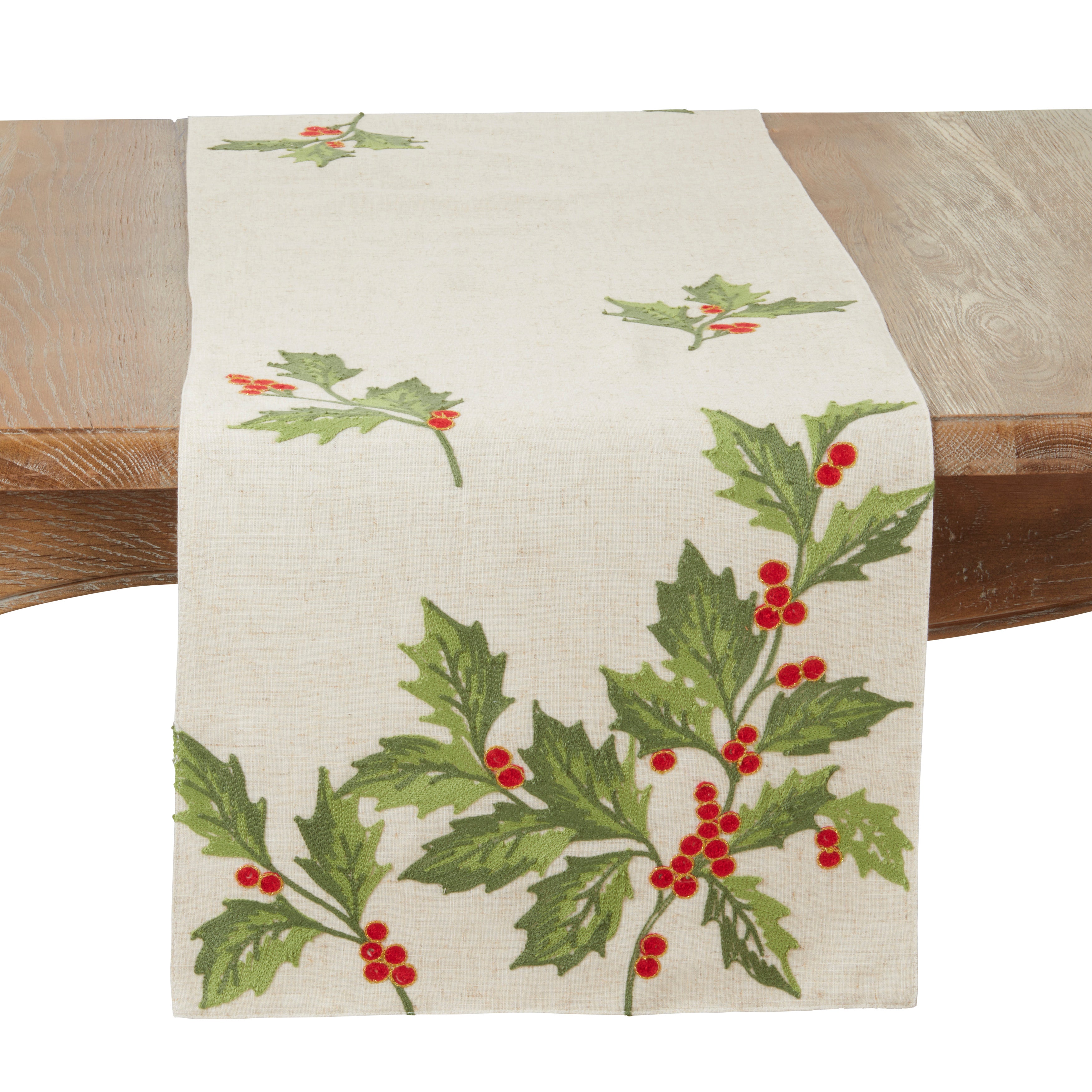 Evergreen Holly Leaves Table Runner – Pier 1