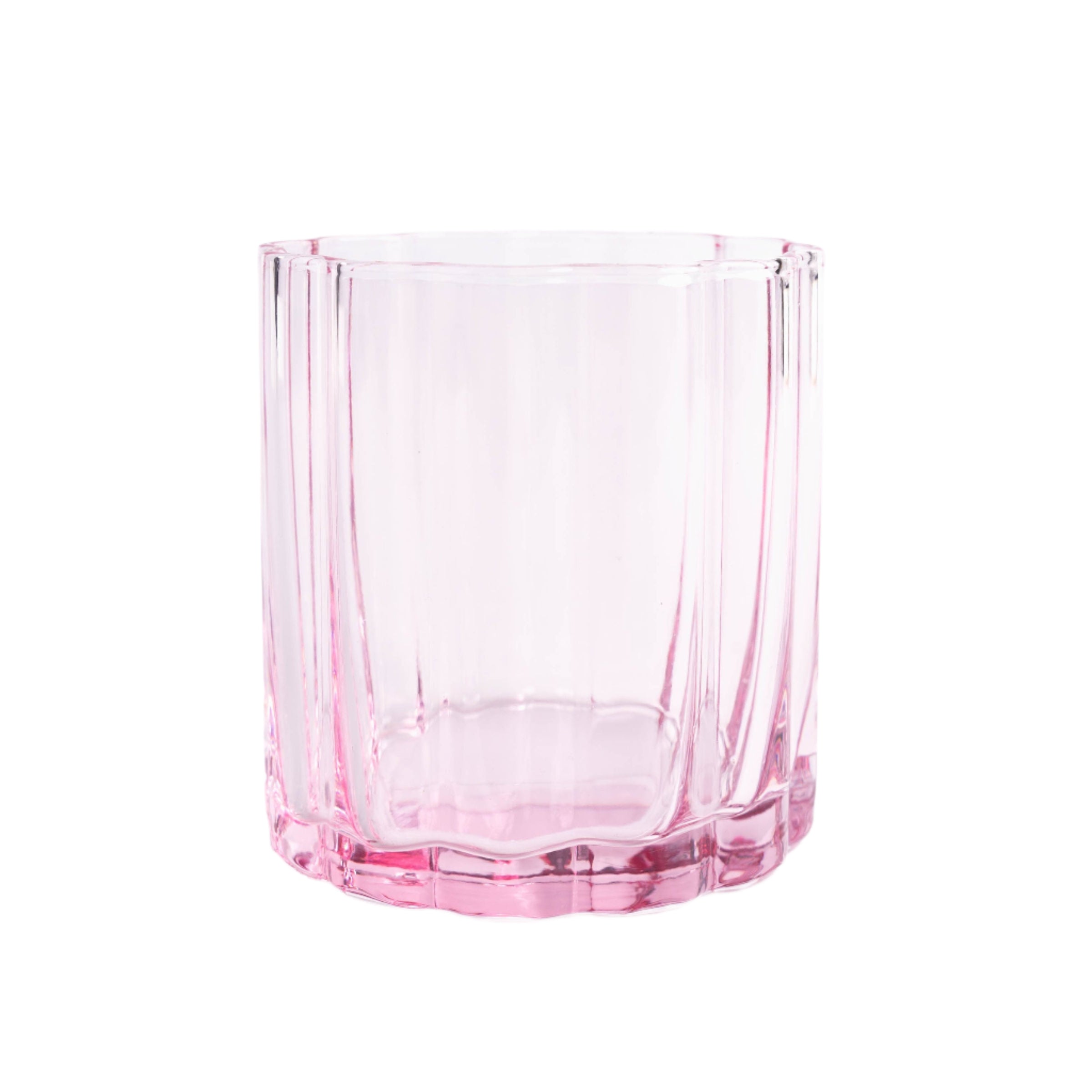 Jeanne Fitz Scalloped Rim Fluted Short Tumbler Glass, Set of 4, 8oz ...