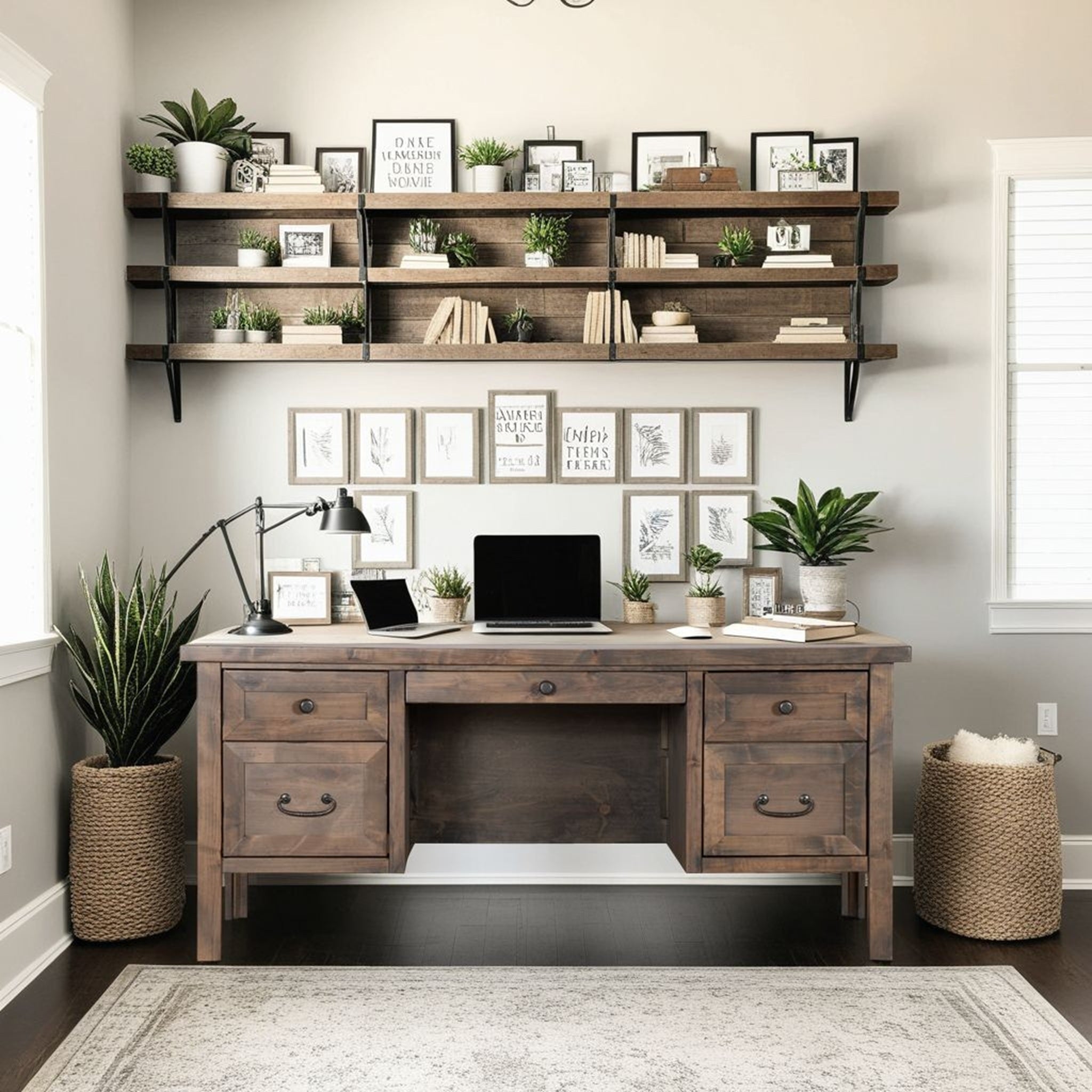 Large Executive Desk in Barnwood Finish – Pier 1