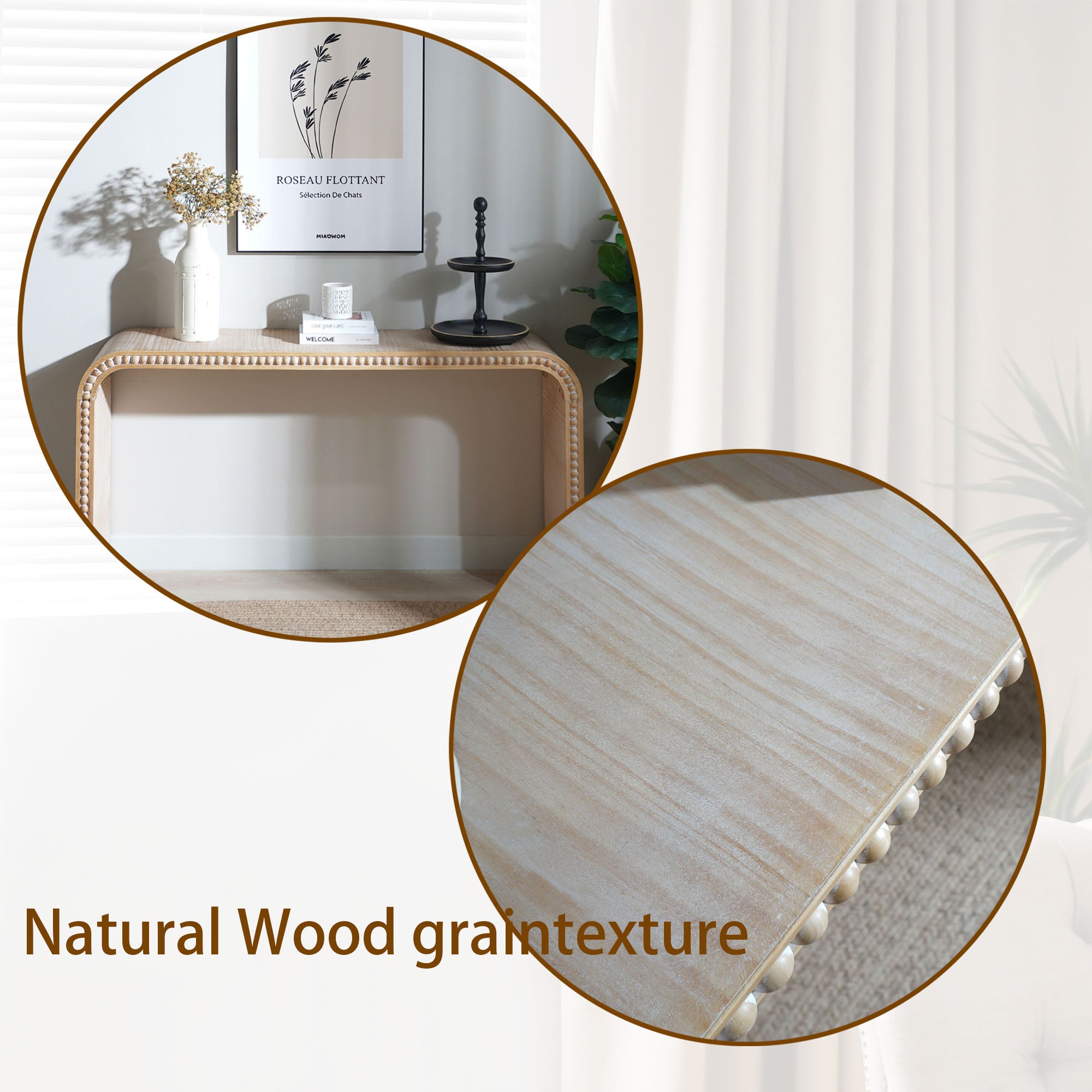 Curved Waterfall-Style Wood Beaded Console Table – Pier 1