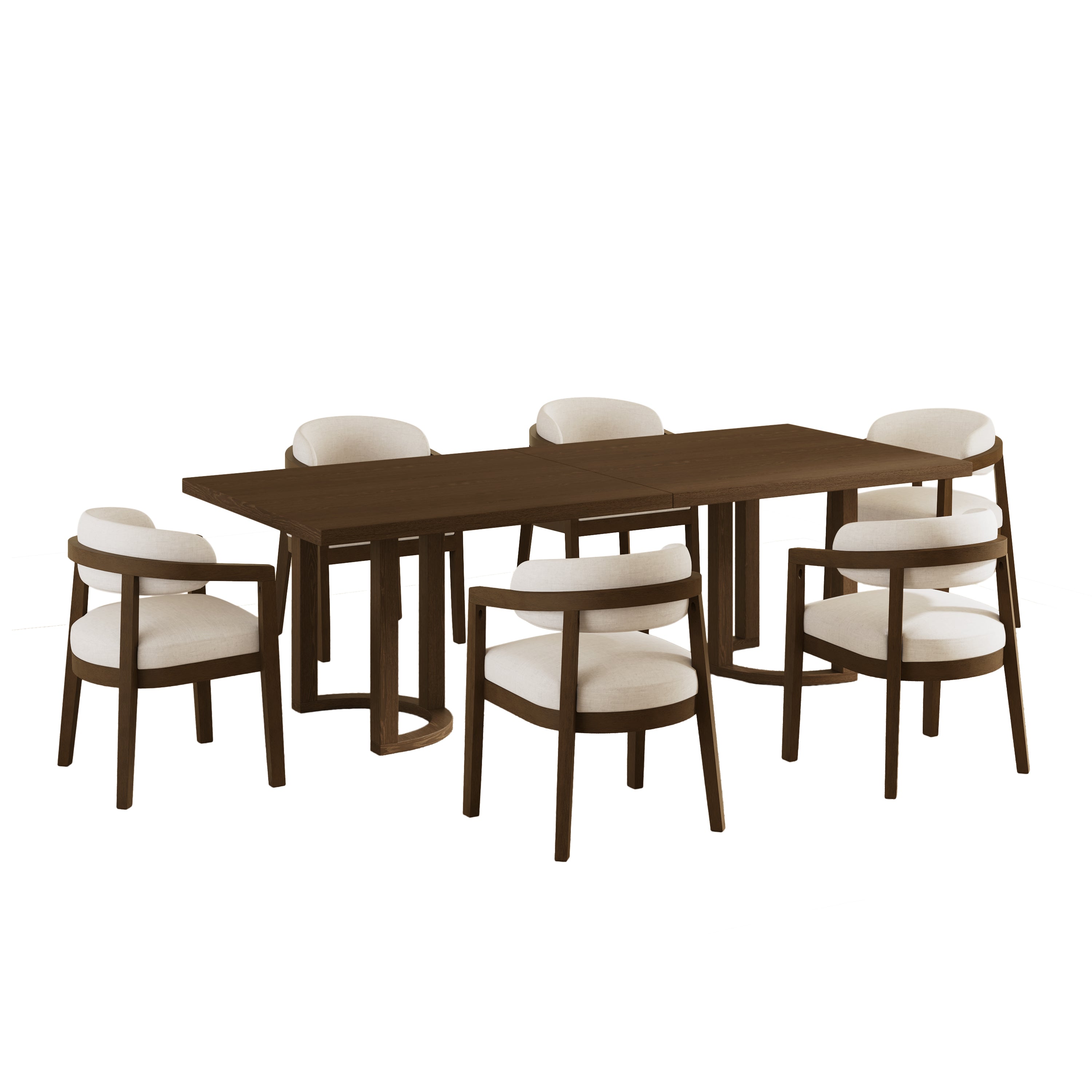 Whitfield 7-Piece Wood Upholstered Dining Set with U-Back Chairs – Pier 1