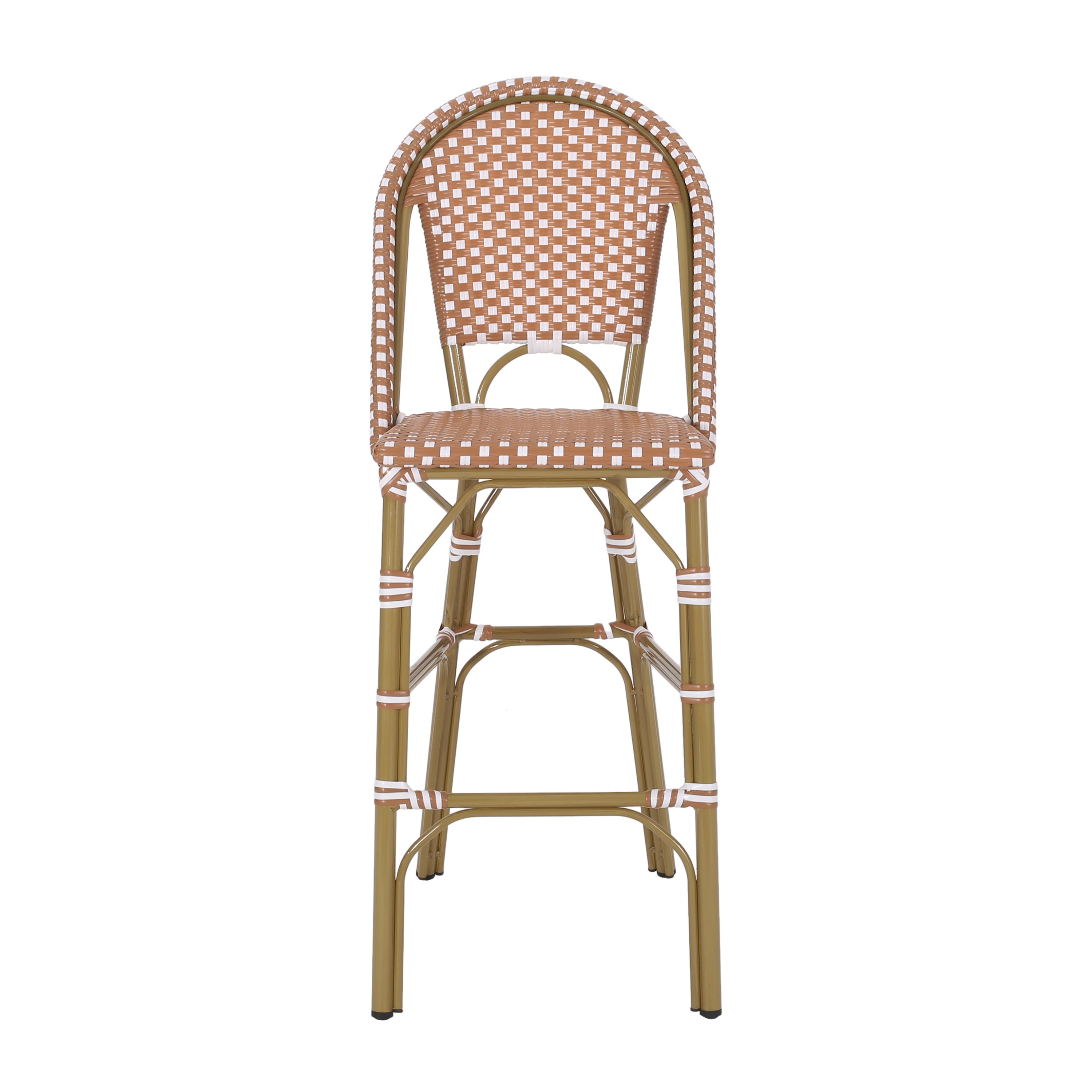 Clifftop 29.5" Outdoor Rattan Bar Stool with Aluminum Frame and ...