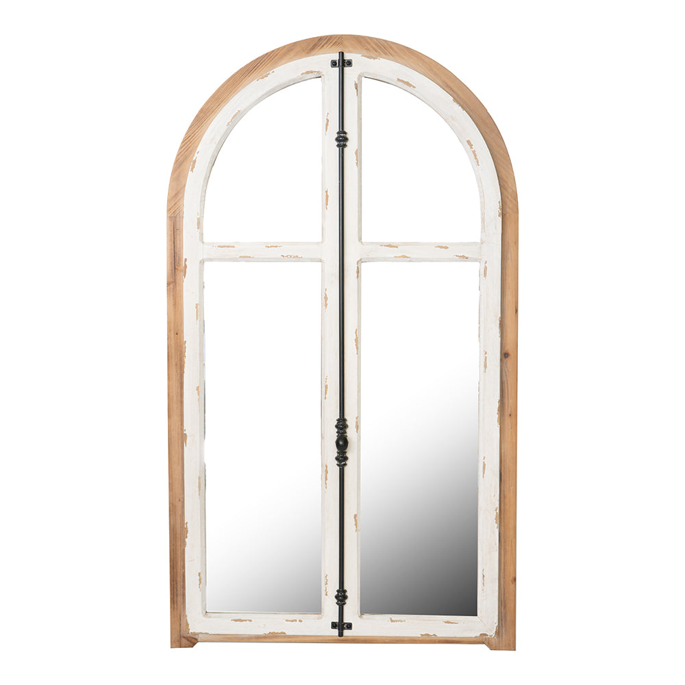 Wood Wall Mirror with Arched Window Design - Pier 1
