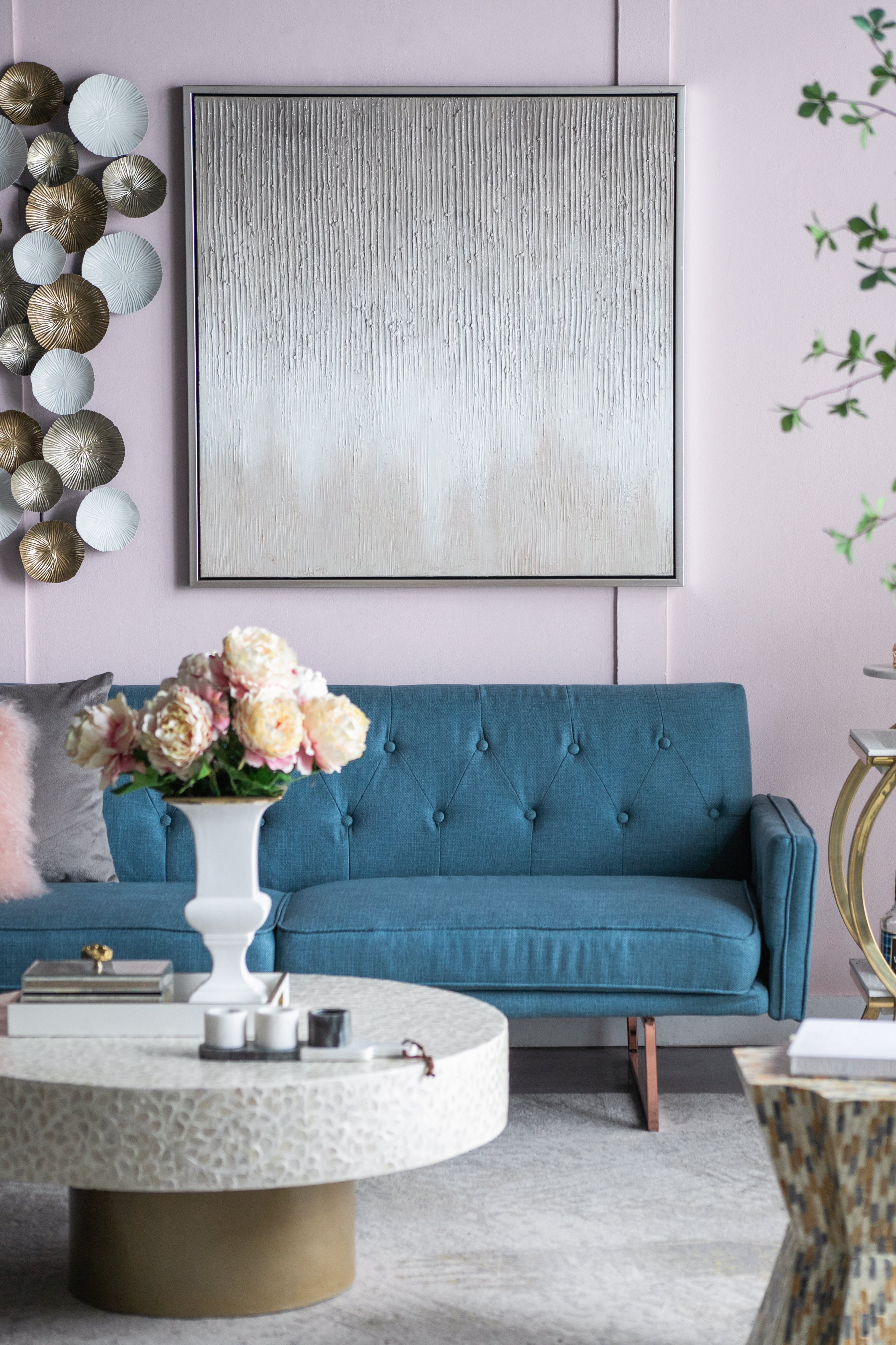 Hand-painted Canvas Wall Art with Square Frame - Pier 1