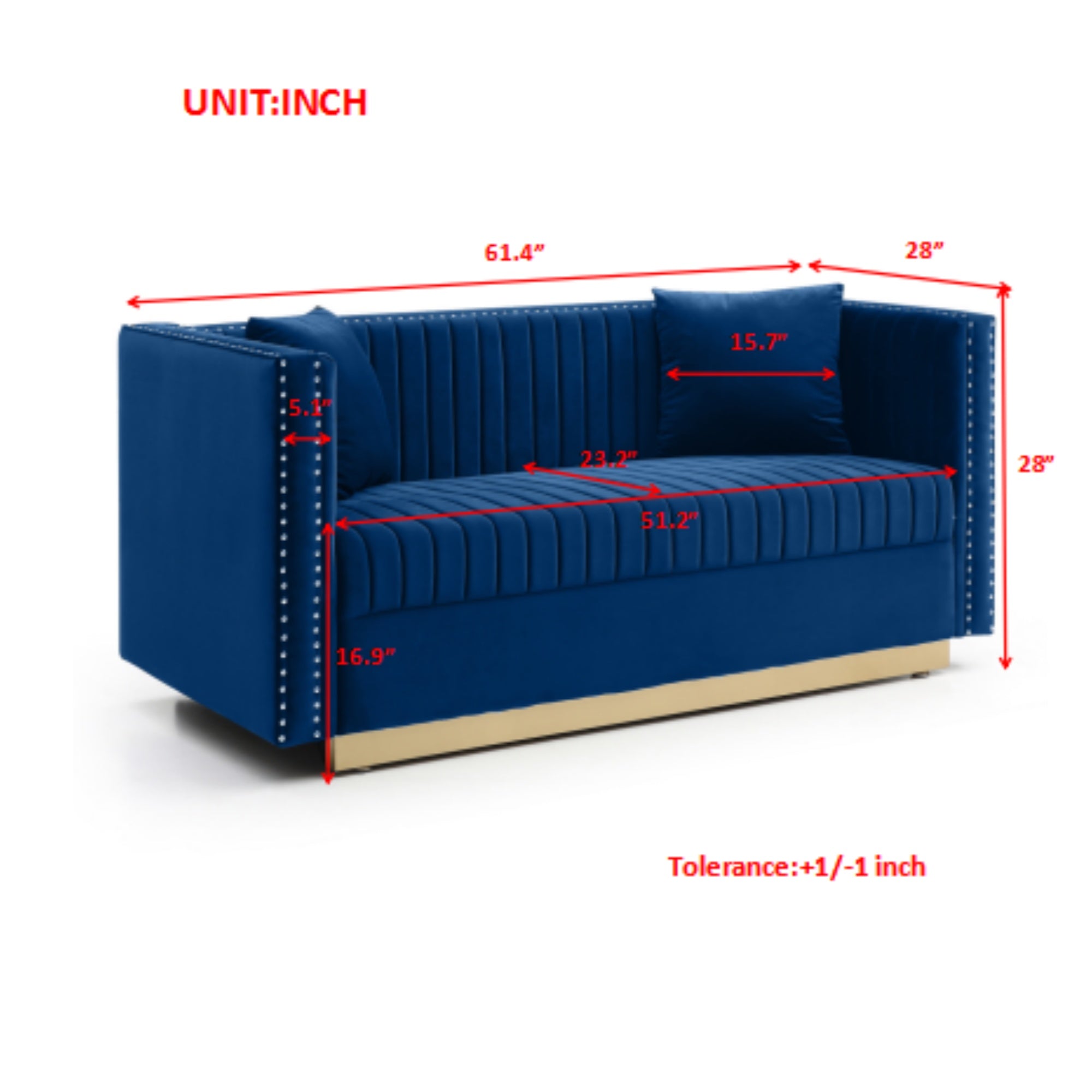 Contemporary Vertical Channel Tufted Velvet Loveseat Sofa – Pier 1