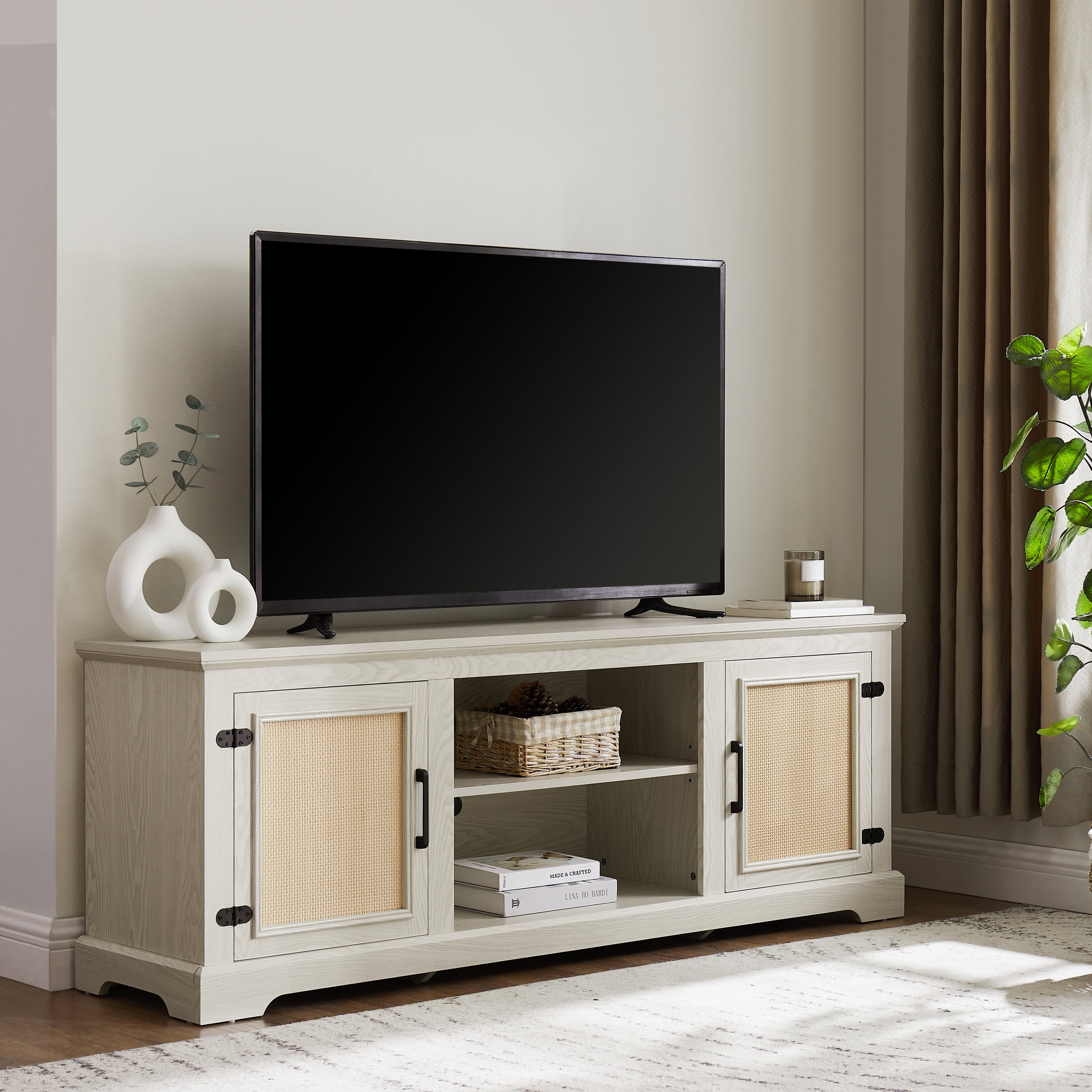 Farmhouse Rattan TV Stand - Pier 1
