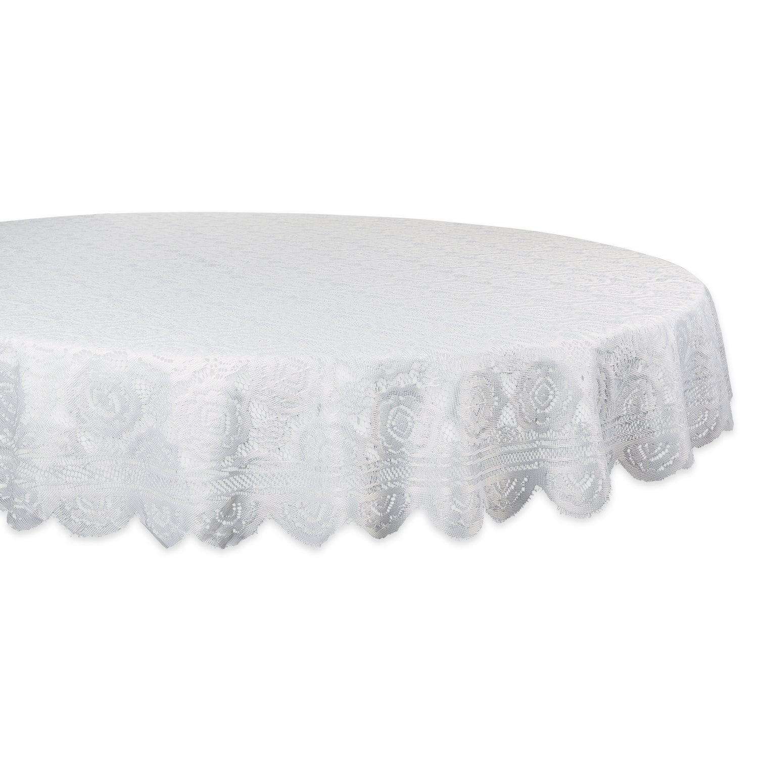 Cream Vintage Polyester Lace Tablecloth 63 Round - Pier 1