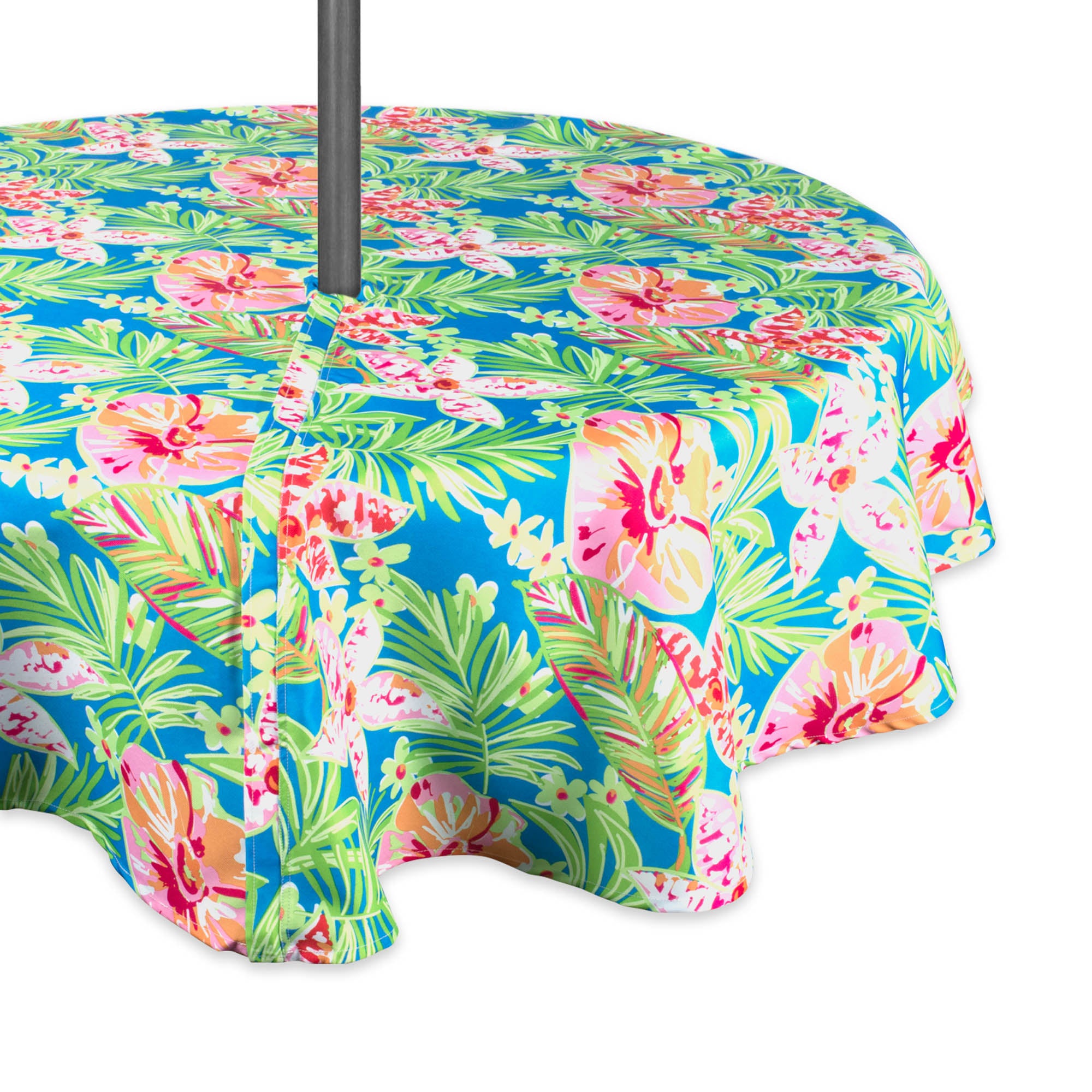 Summer Floral Outdoor Round Tablecloth With Zipper - Pier 1