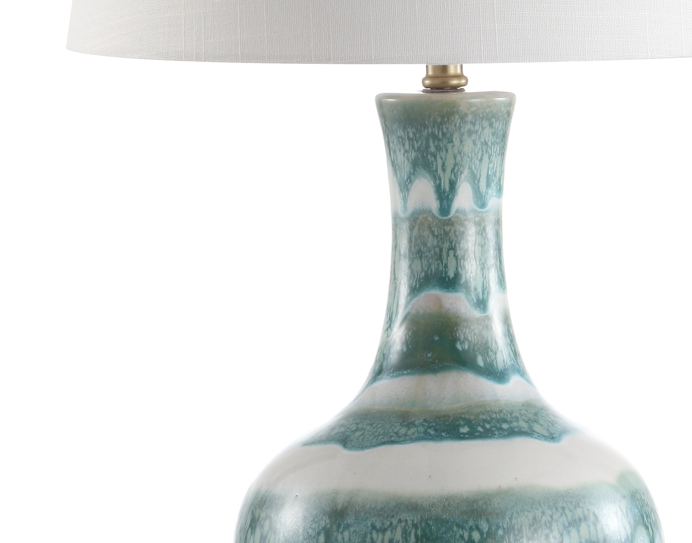 Tucker Striped Ceramic/Metal LED Table Lamp - Pier 1