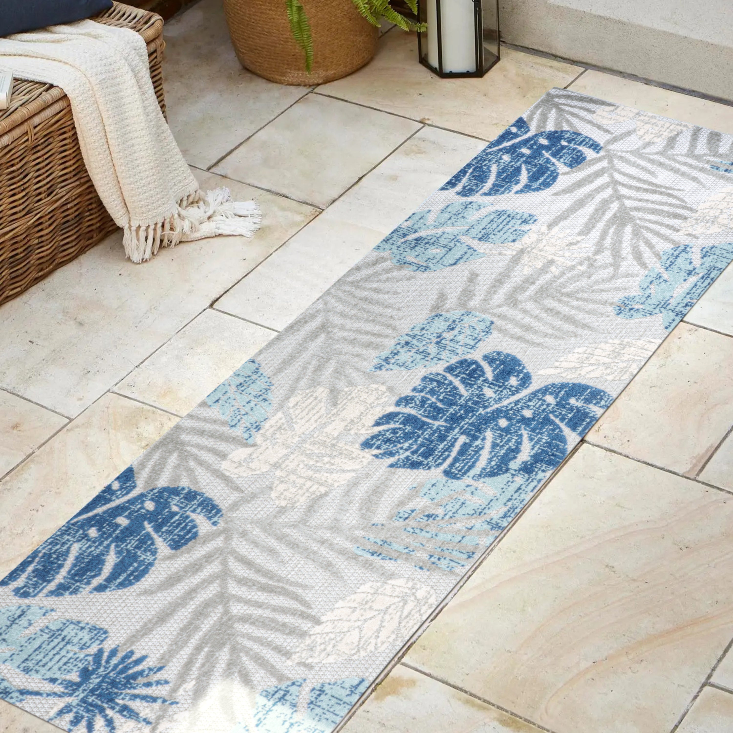 Monstera Tropical Leaf High-Low Indoor/Outdoor Area Rug - Pier 1
