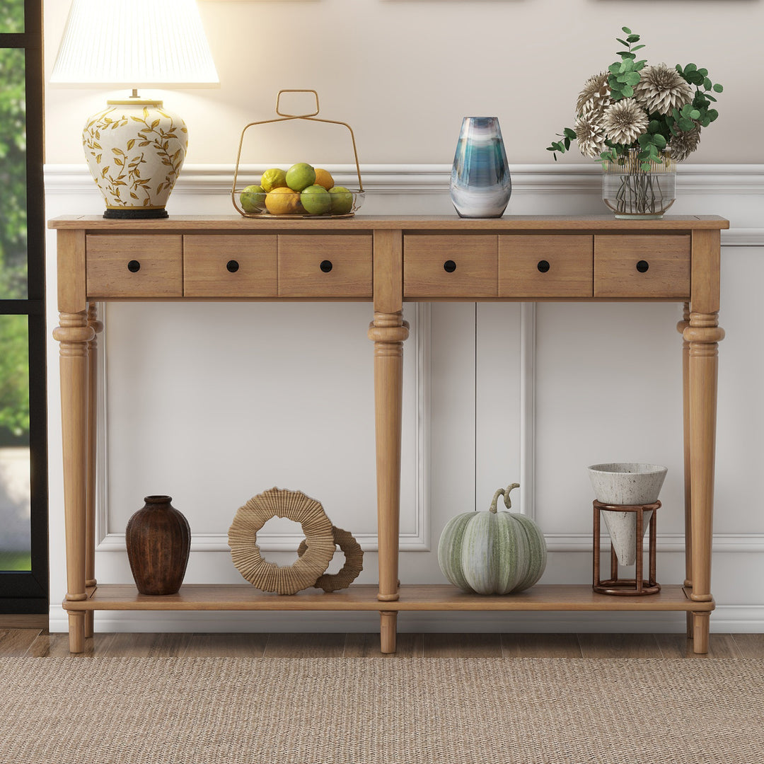 Console Table with 4 Drawers and Open Shelf - Pier 1