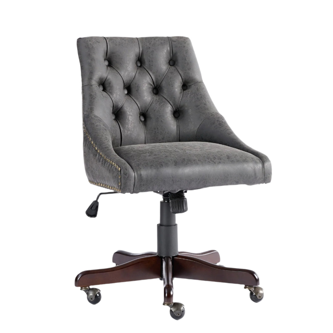 Sheepskin Pattern Fabric Home Office Chair with Lift, Swivel and Recli ...