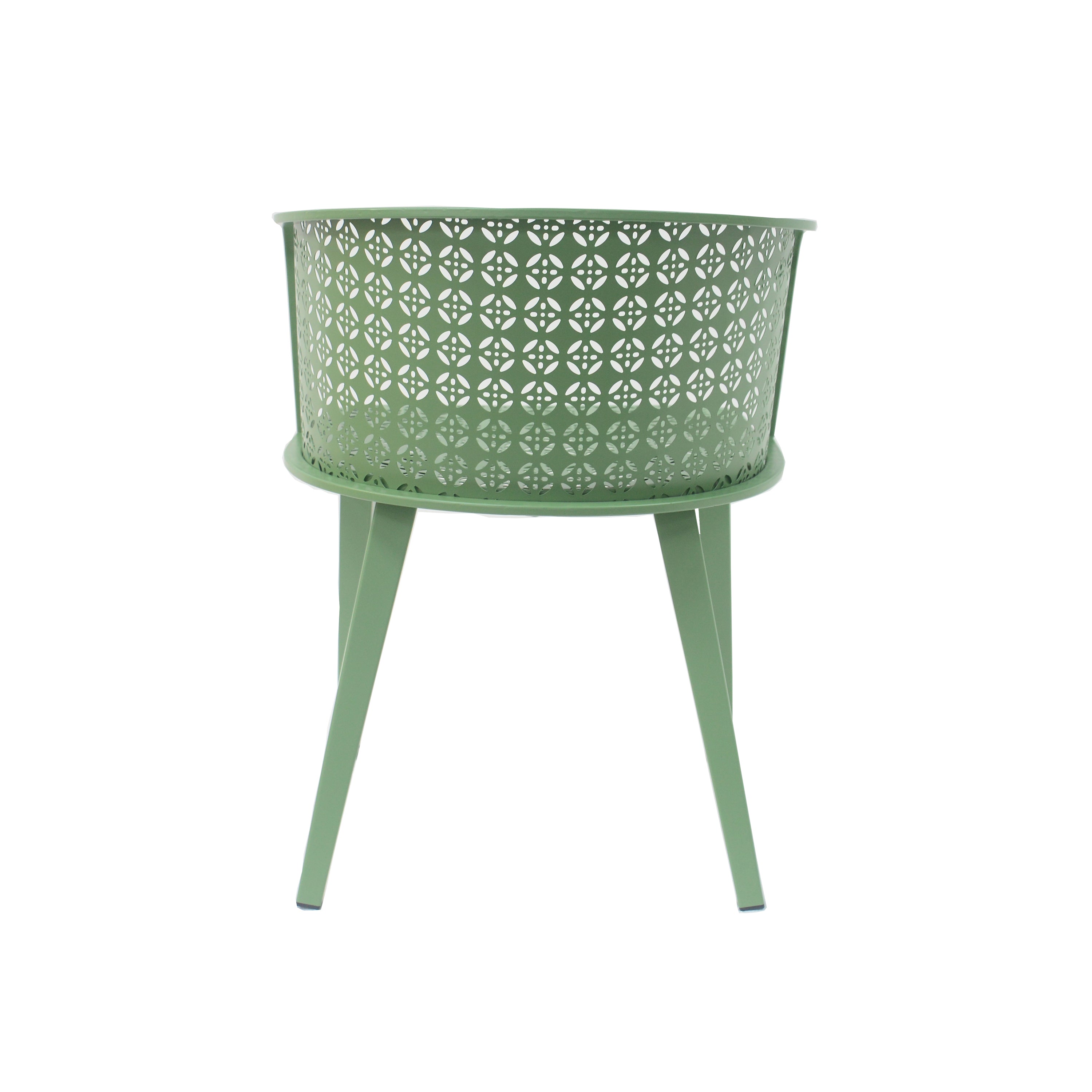 Rejoiced Outdoor Dining Chair with Geometric Lattice Design and Curved ...