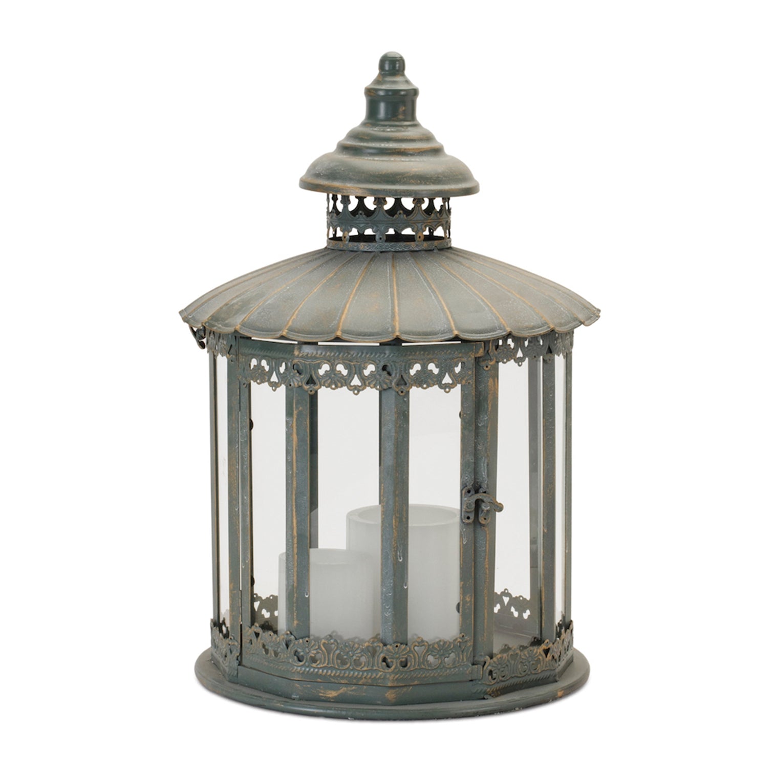 Ornate Round Brushed Metal Lantern – Pier 1