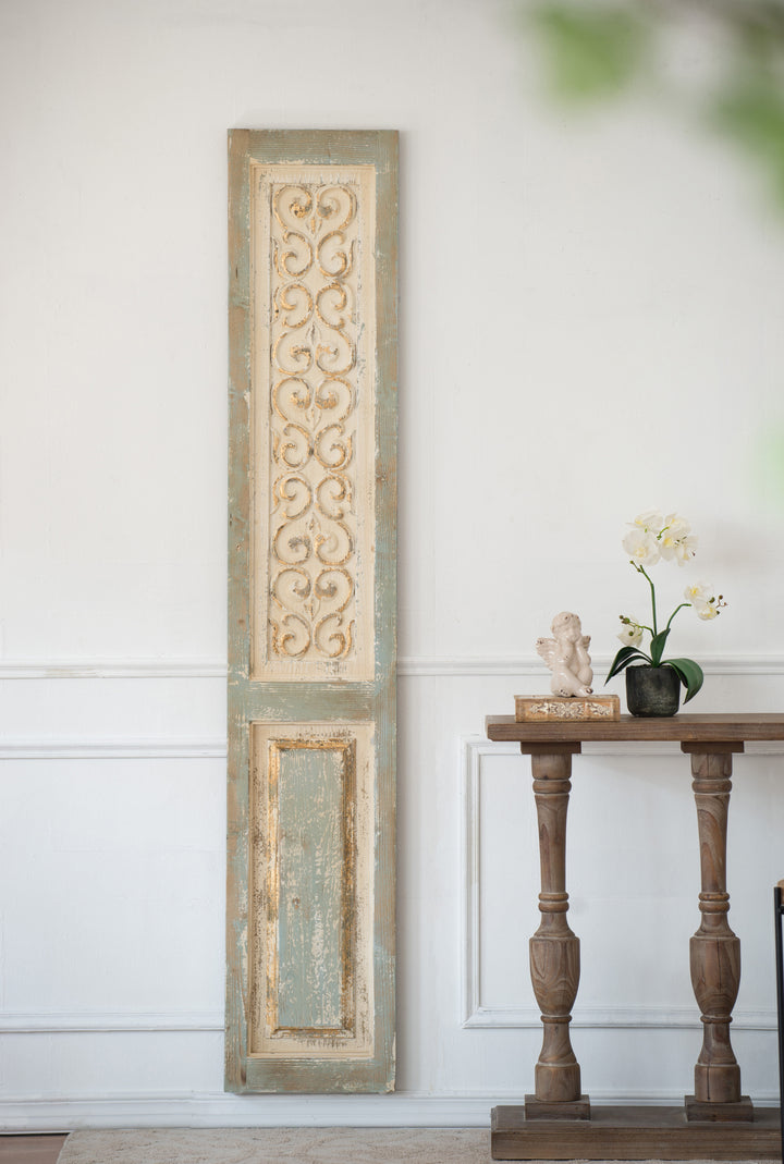 Wooden Rectangle Wall Decor with Scroll Details - Pier 1