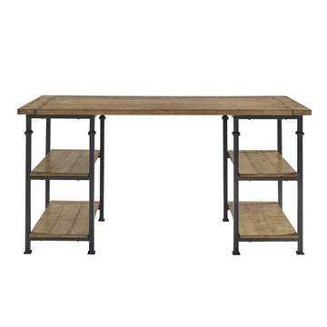 Vintage Industrial 1pc Writing Desk with 4 Open Shelves – Pier 1