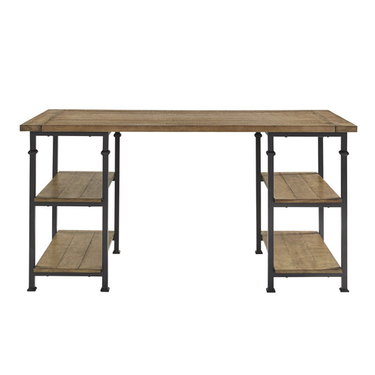 Vintage Industrial 1pc Writing Desk with 4 Open Shelves – Pier 1