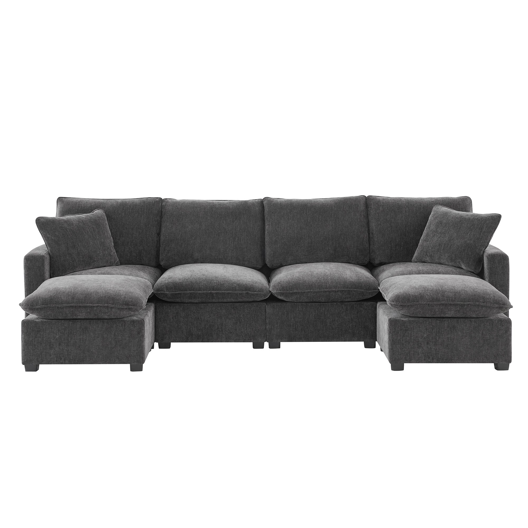 Chenille Modular U-Shape Sectional Sofa, Seats 6 – Pier 1