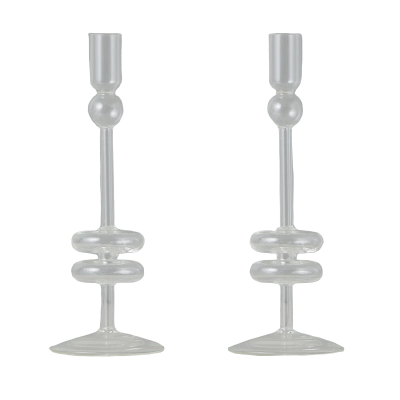 Clear Glass Candlestick, Pair - Pier 1