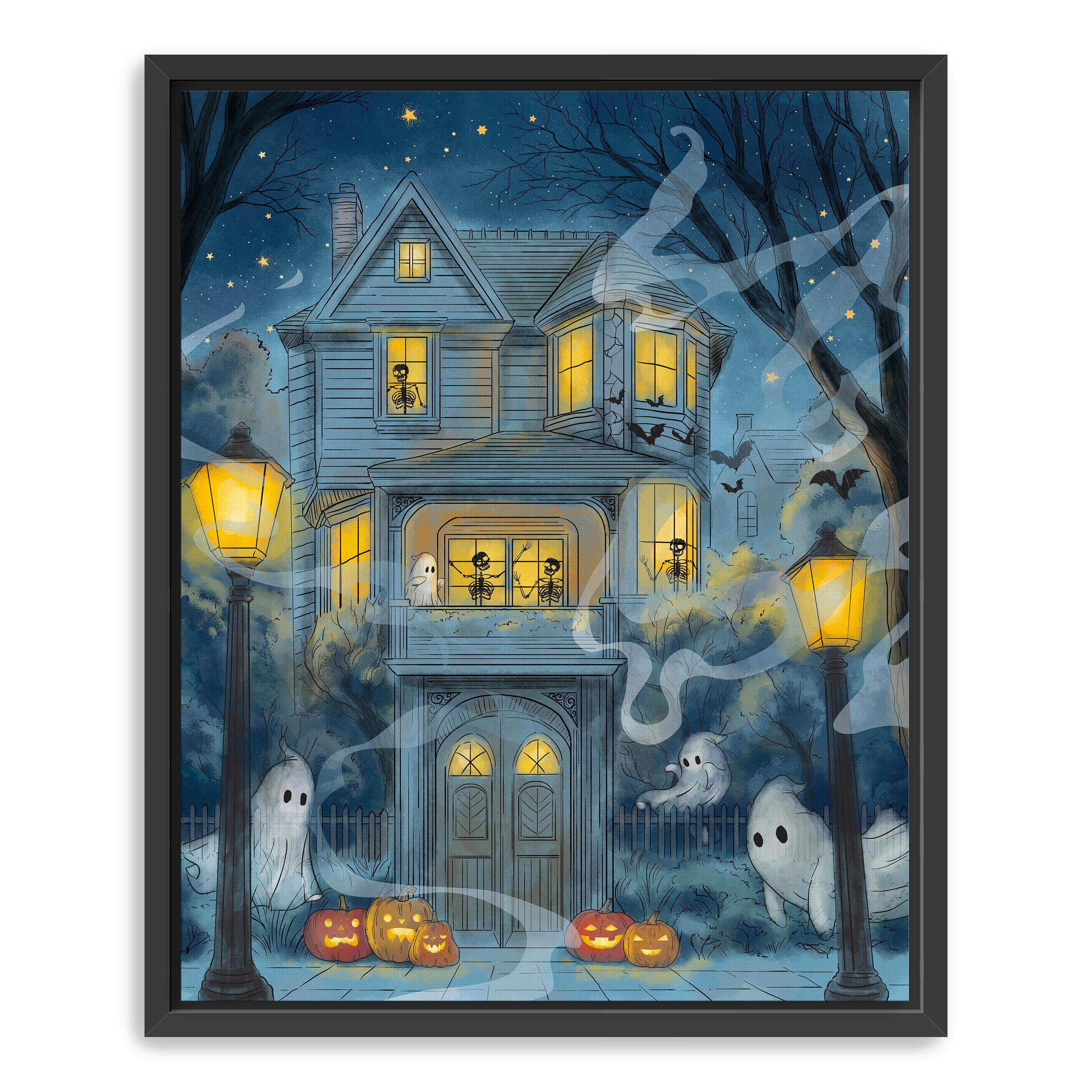 Halloween in Town Canvas Giclee – Pier 1