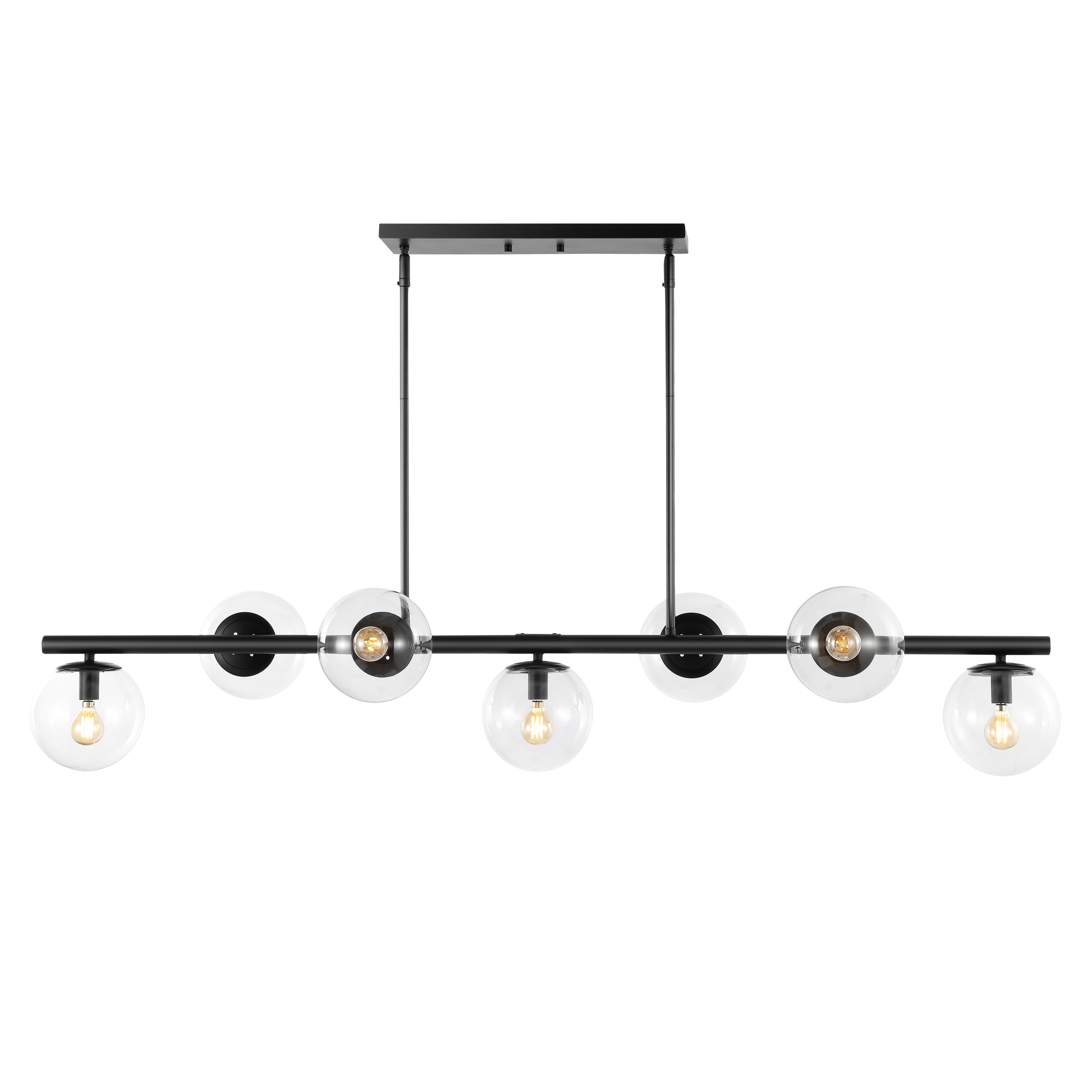 Luca 7-Light Modern Glam Iron Globe Linear LED Pendant - Pier 1