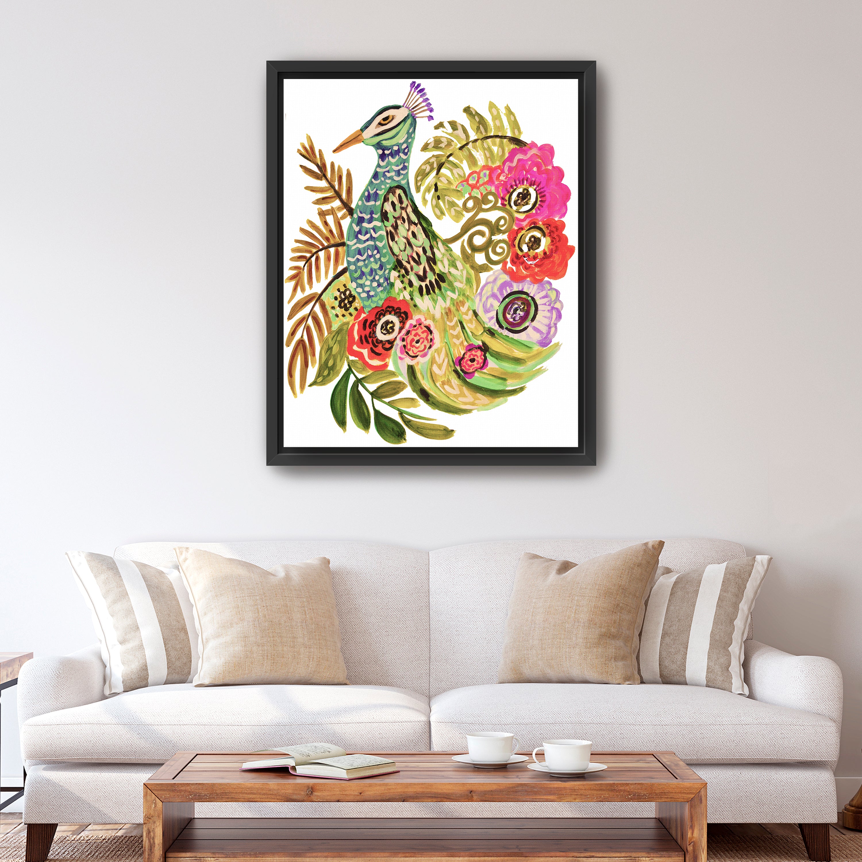 Peacock Canvas Giclee - Pier 1