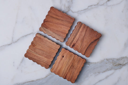 Square Scalloped Coasters, Set of 4 - Pier 1