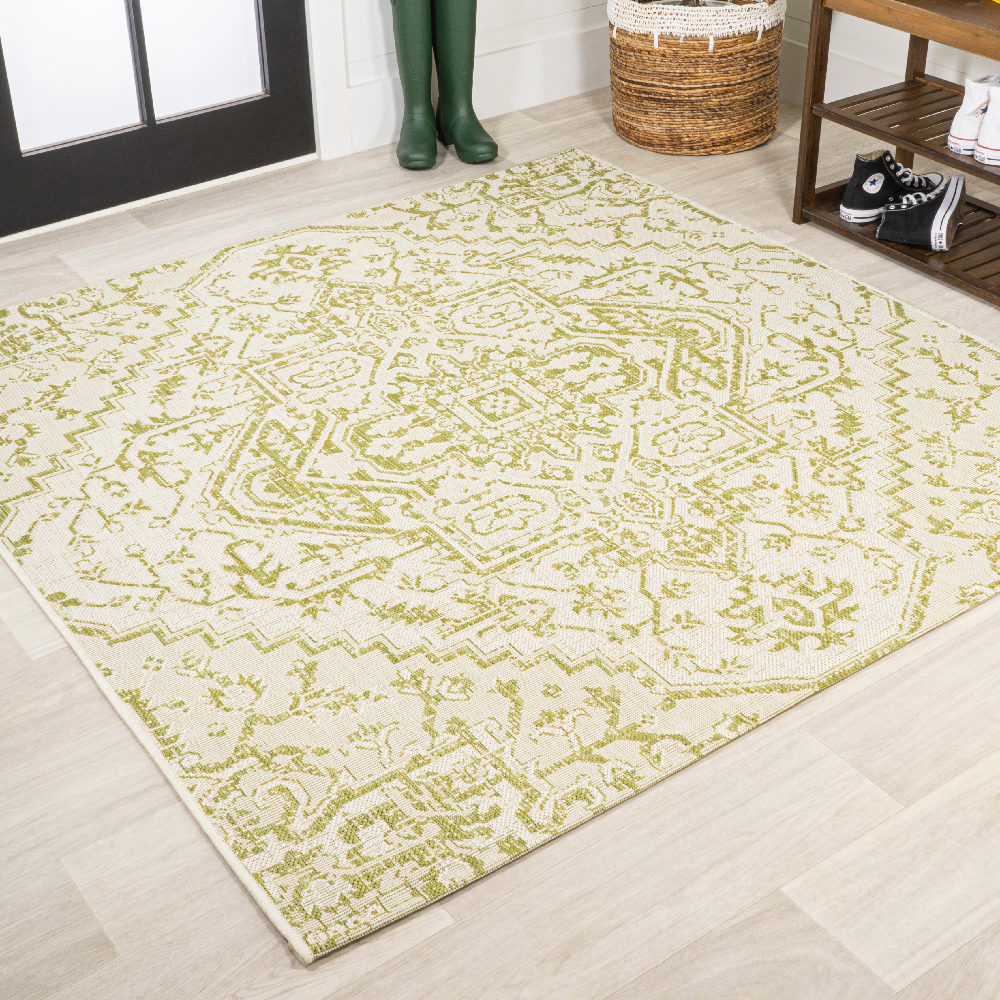 Estrella Bohemian Medallion Textured Weave Indoor/Outdoor Area Rug - Pier 1