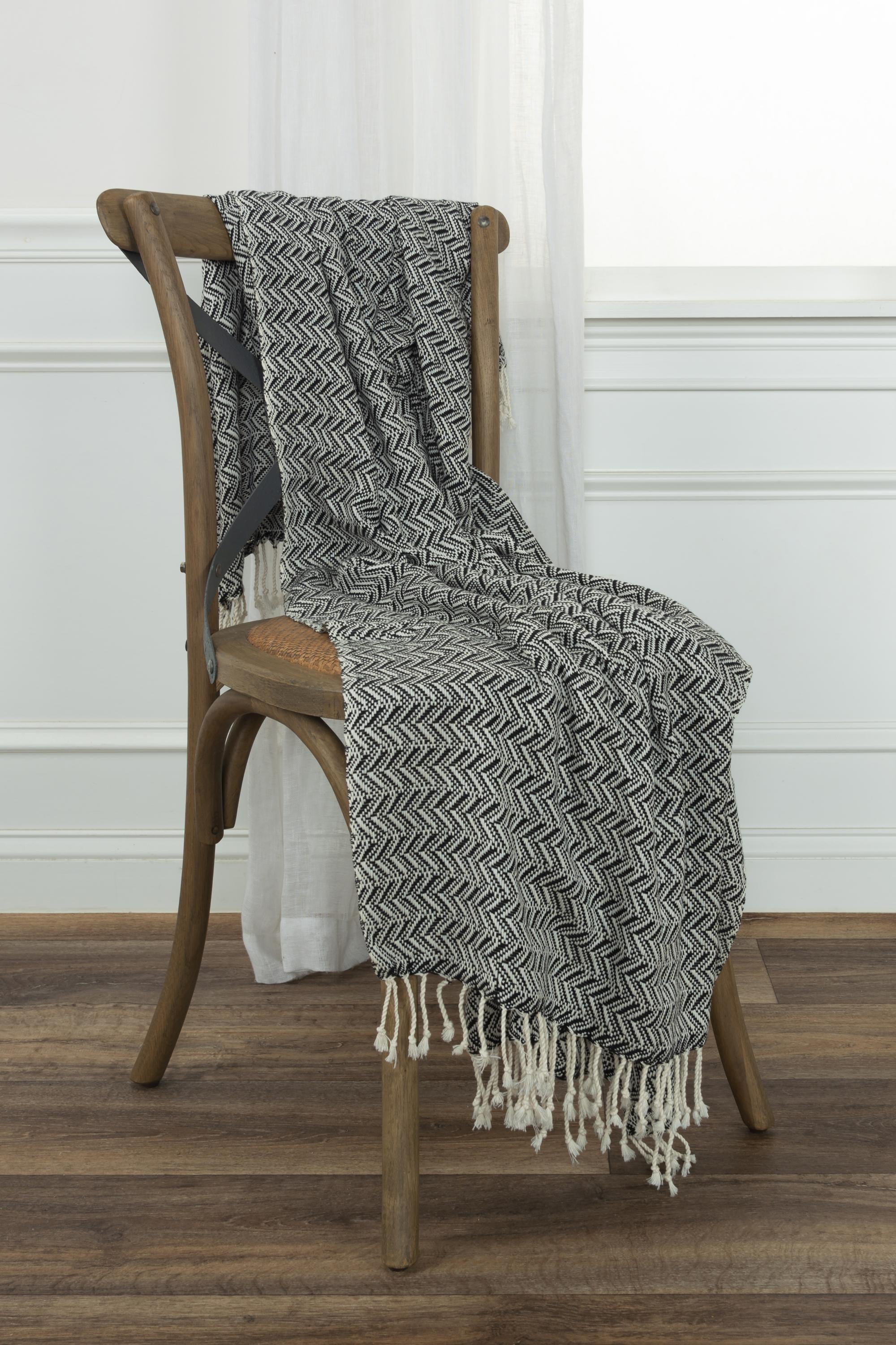 Hand Loomed Chevron 100% Cotton Throw - Pier 1