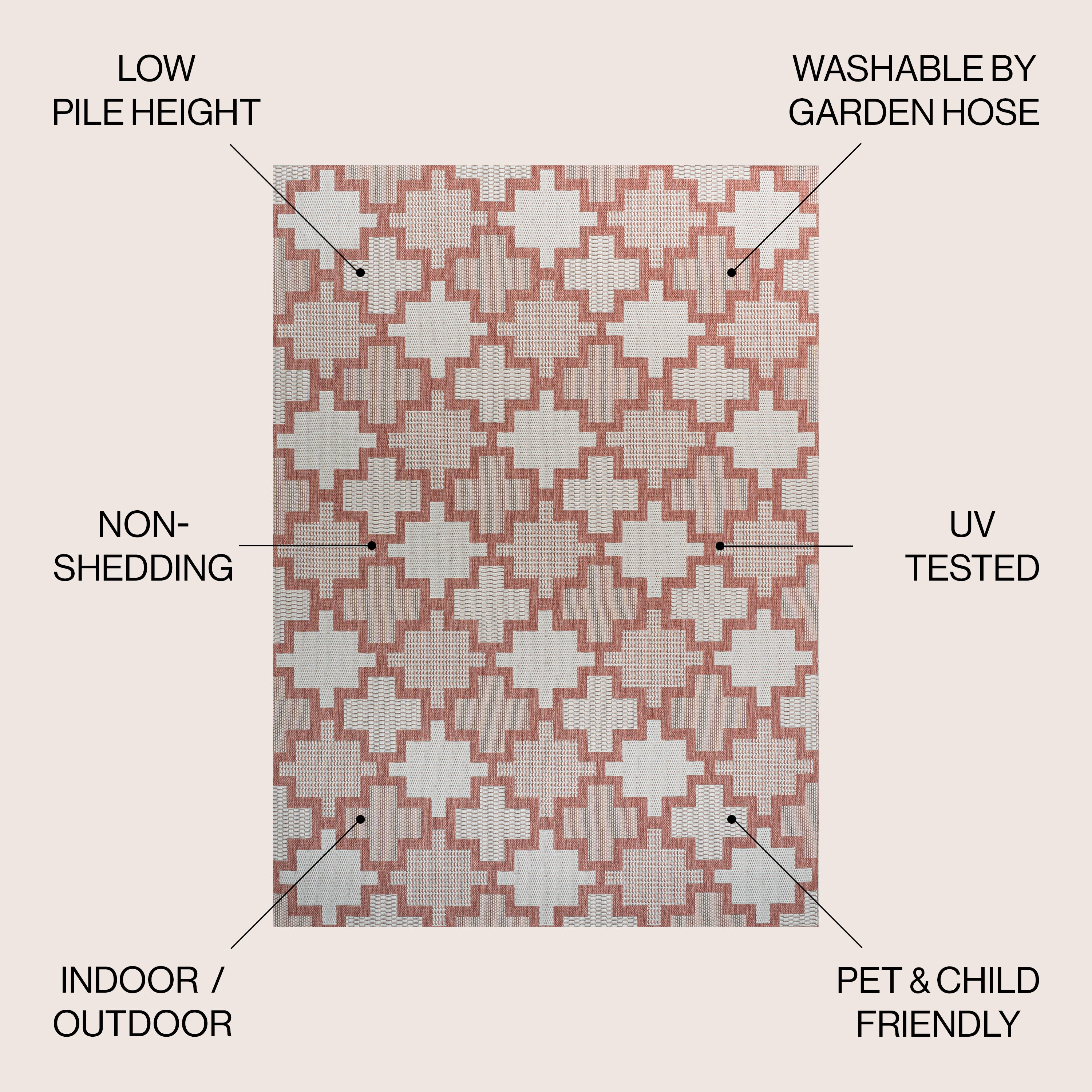 Cyrus Modern Geometric Tile Pattern Indoor/Outdoor Runner Rug - Pier 1