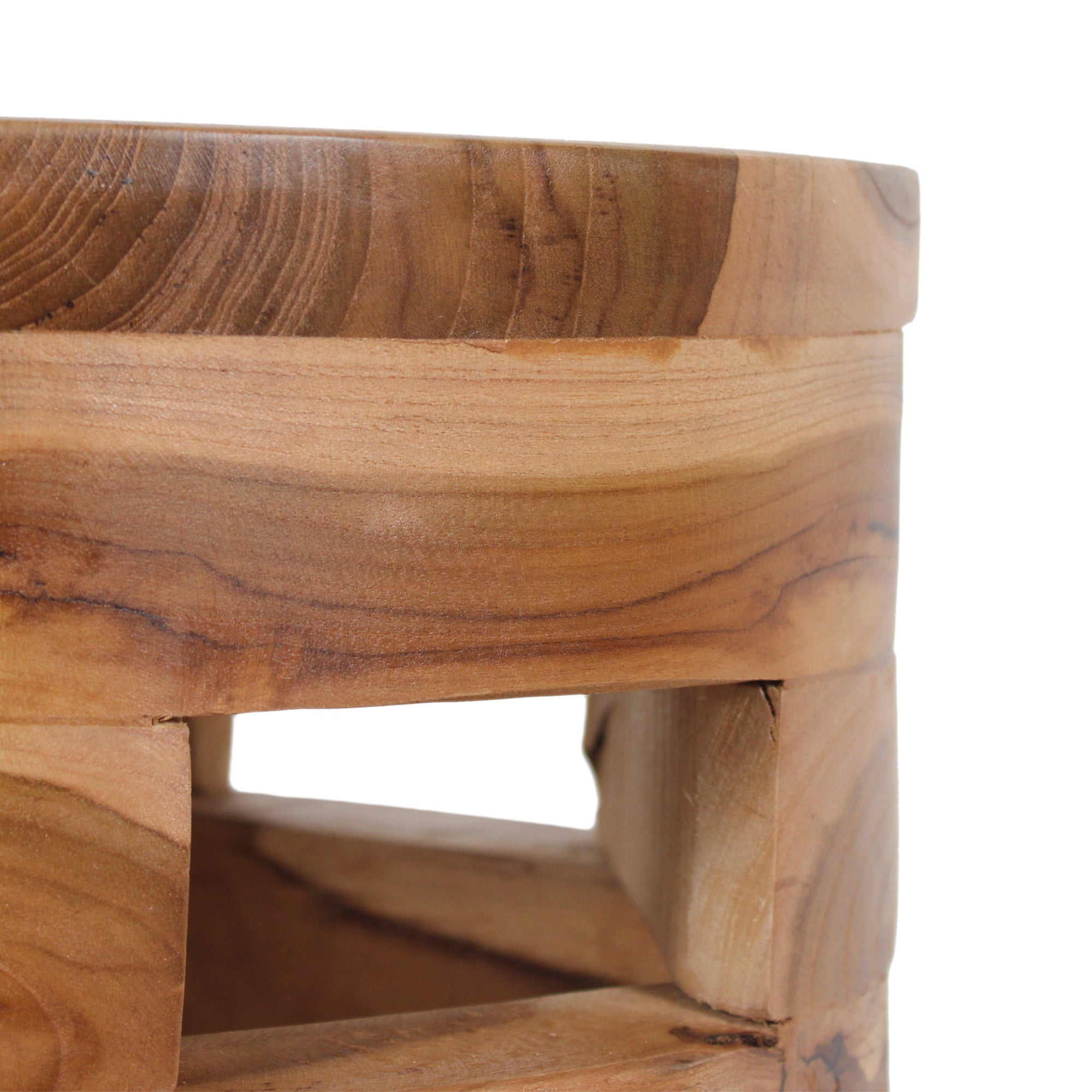 Solid Wood Open Slat Drum Side Table – Pier 1