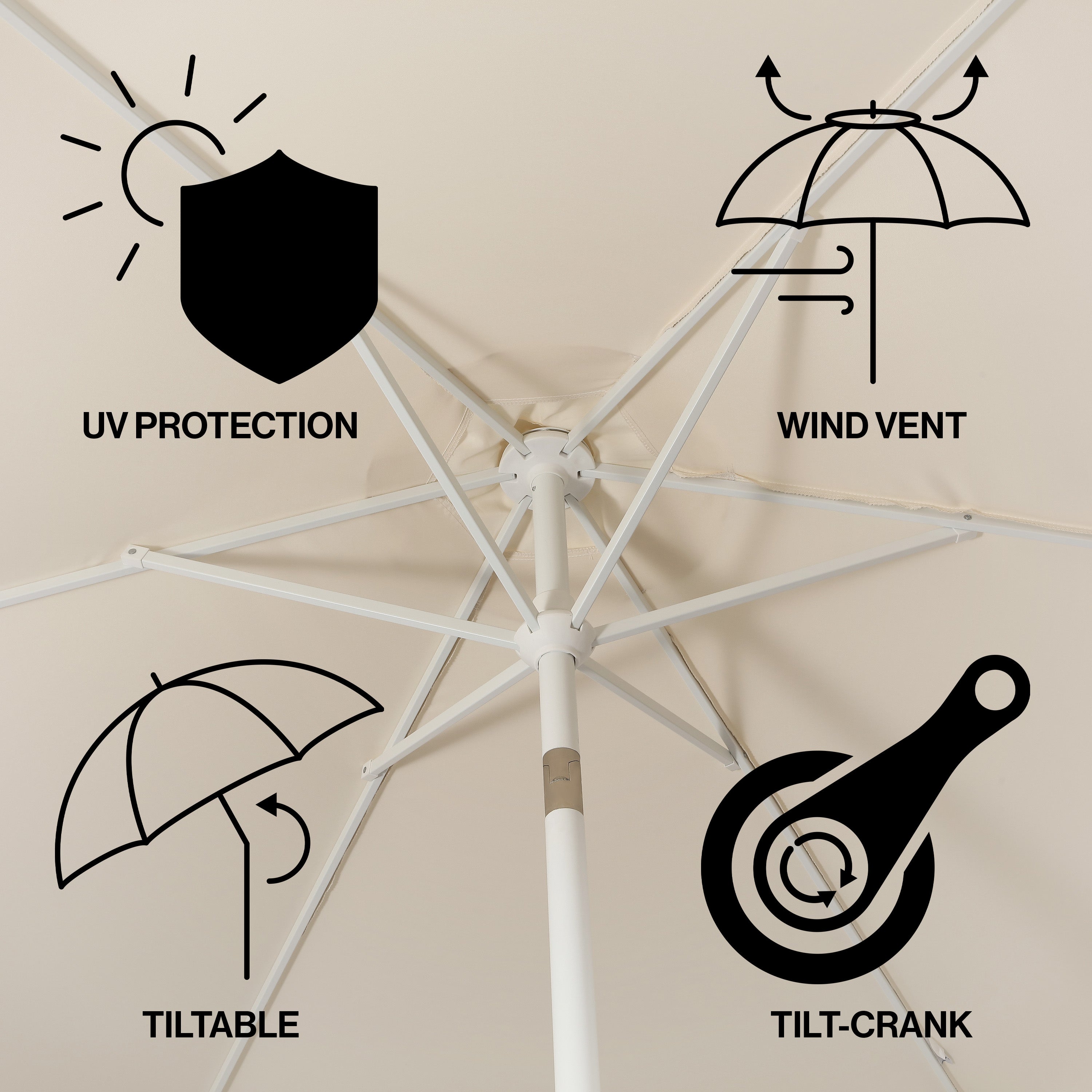 Collins Classic Cottage Tassel Market Patio Umbrella with Auto-Tilt ...