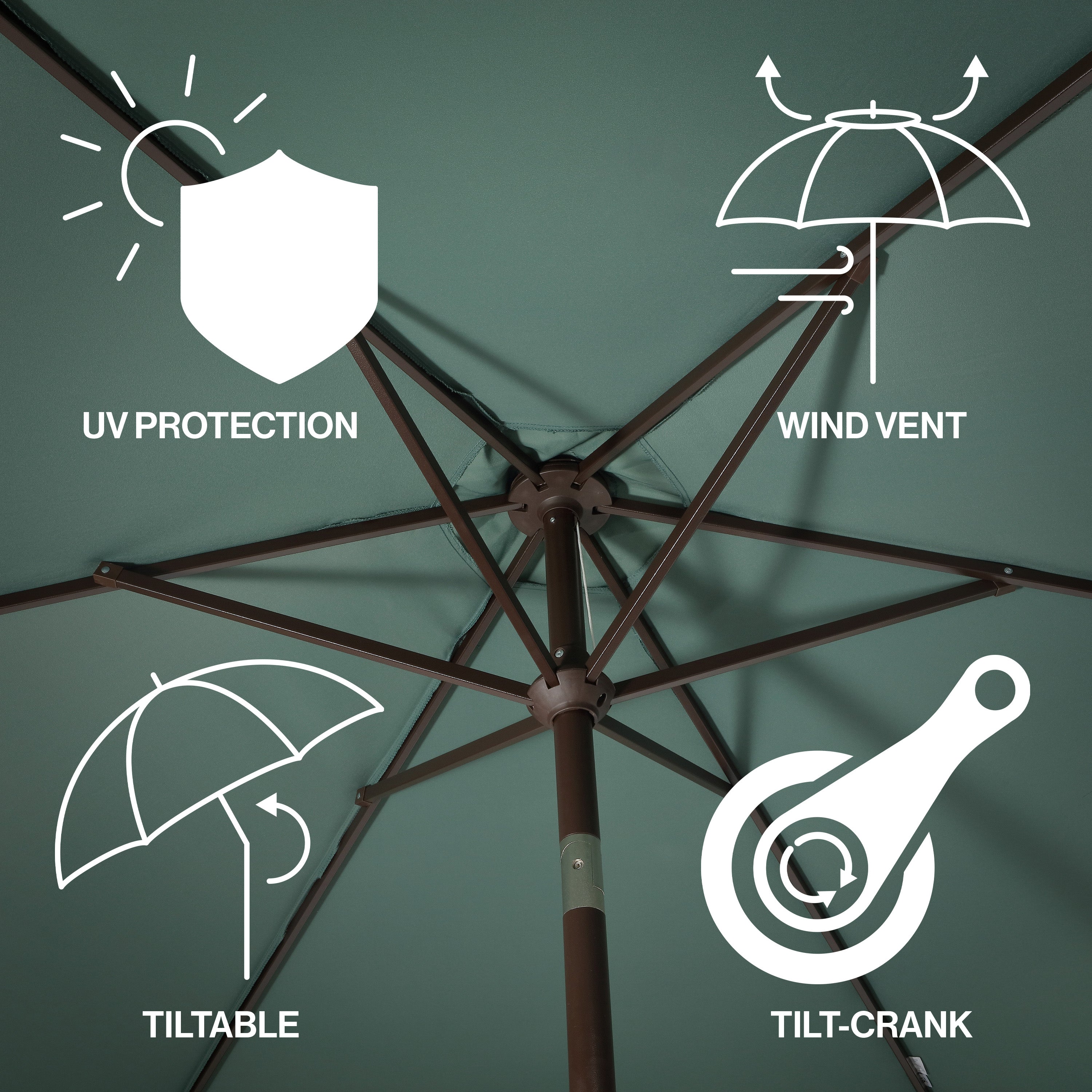 Collins Classic Cottage Tassel Market Patio Umbrella with Auto-Tilt ...