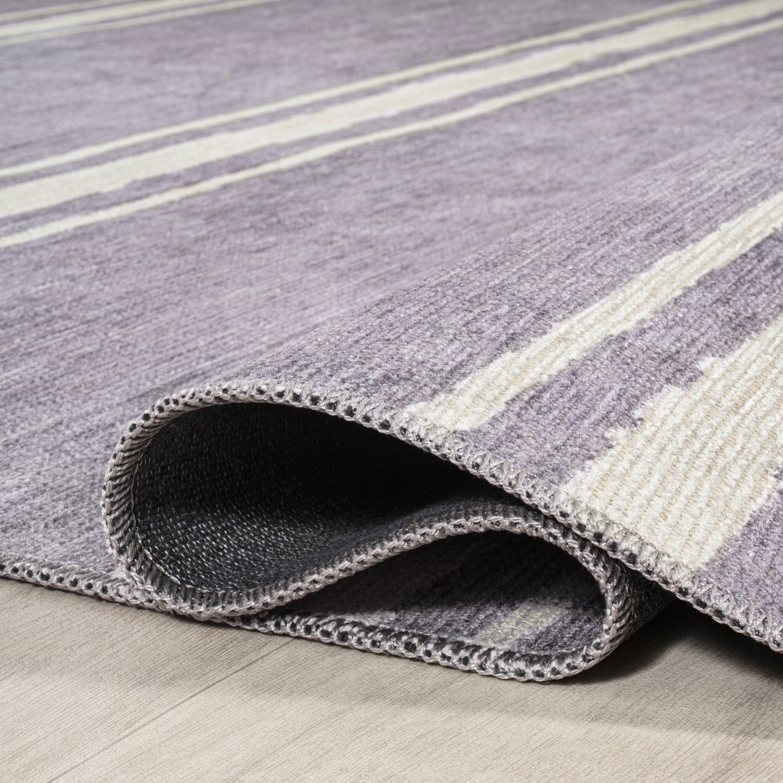 Bande Distressed Ticking Stripe Machine-Washable Area Rug - Pier 1