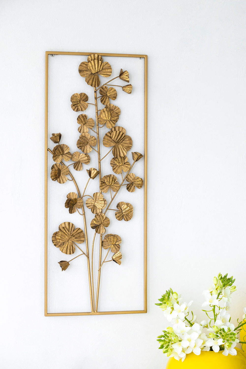 30" x 12" Rectangle Flower Wall Decor with Metal Frame - Pier 1