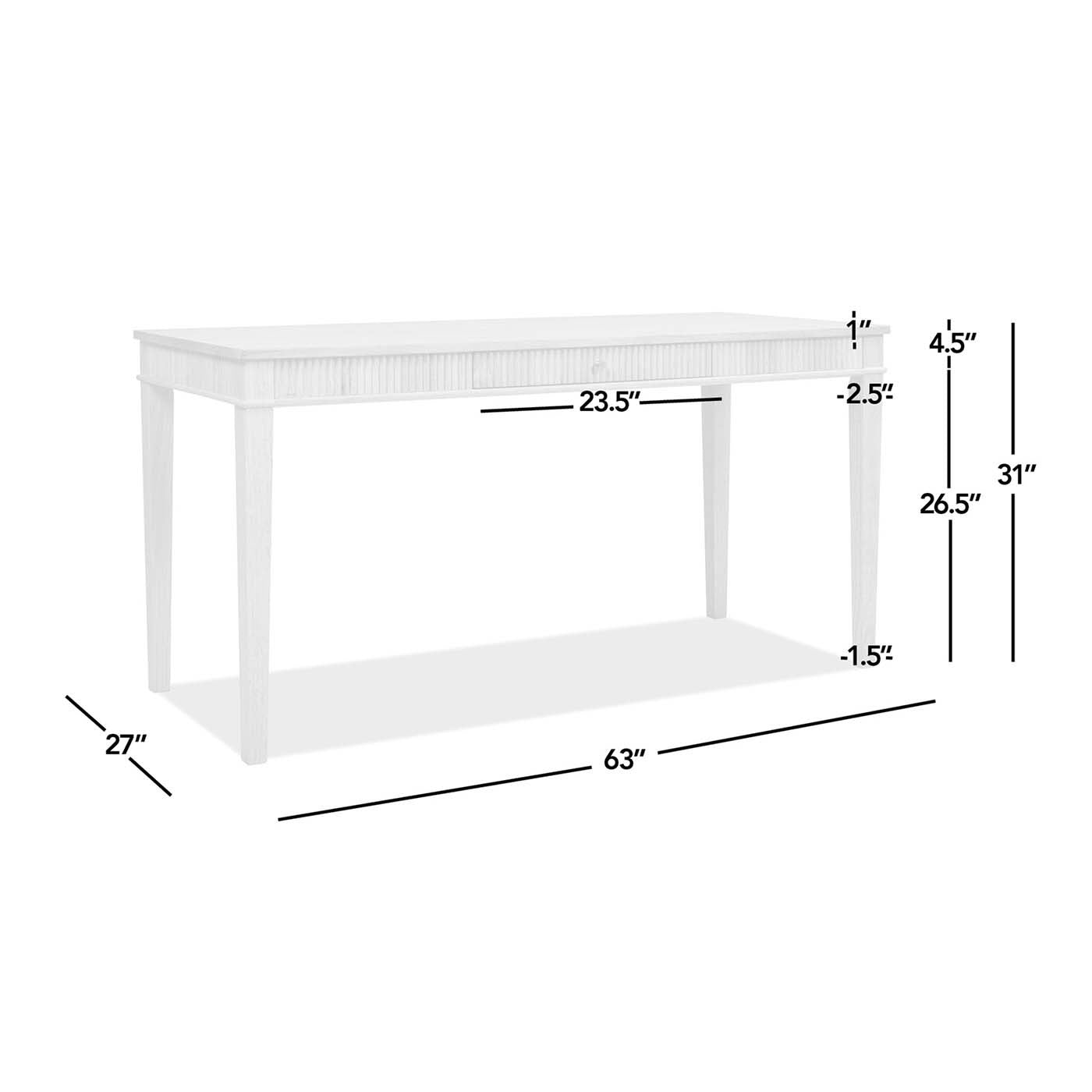 Dumont Modern Farmhouse 1-Drawer Fluted Home Office Writing Desk – Pier 1