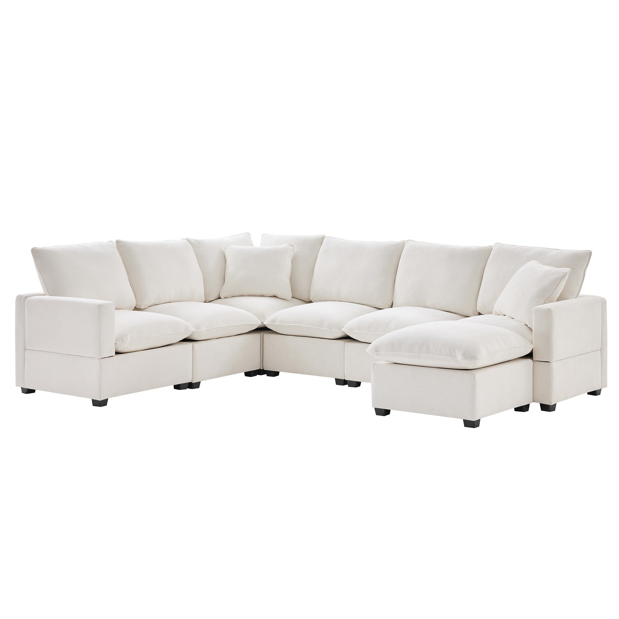 Chenille Modular U-Shape Sectional Sofa, Seats 7 – Pier 1