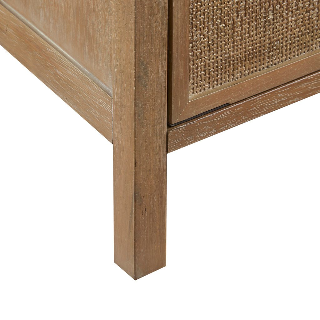 2-Door Accent Chest with Drawer and Cane Webbing Panel Design - Pier 1