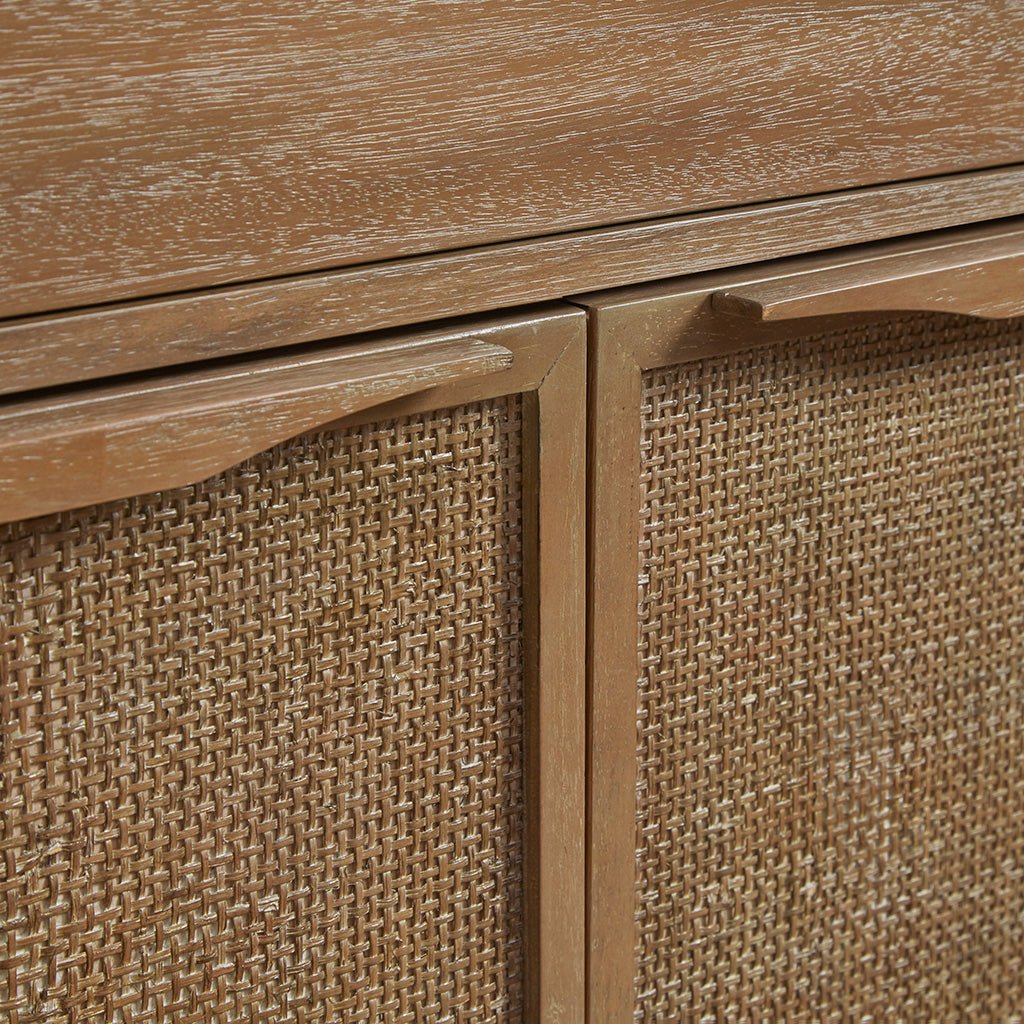 2-Door Accent Chest with Drawer and Cane Webbing Panel Design - Pier 1