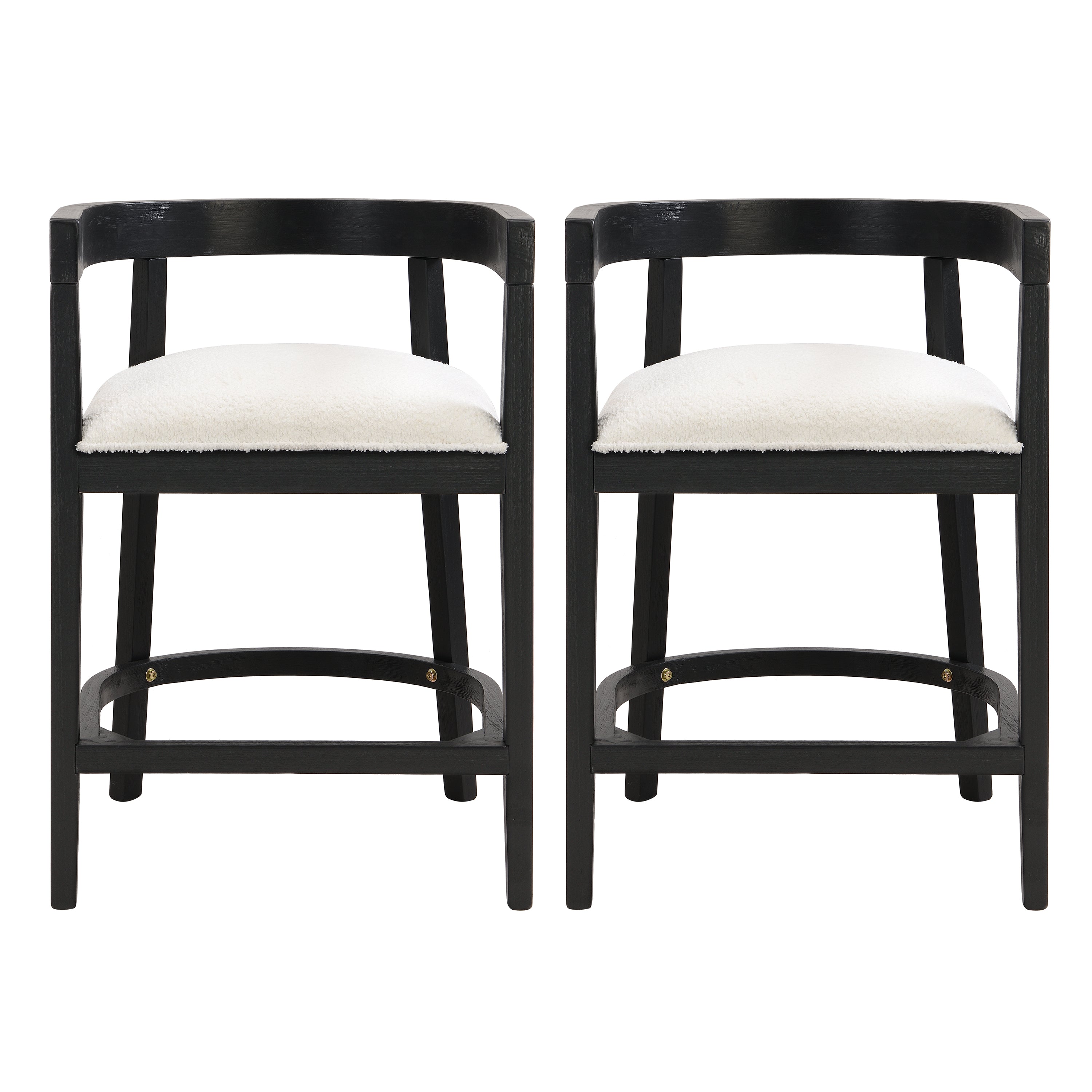 Modern Rubberwood Counter Stool Set with Upholstered Seats – Pier 1