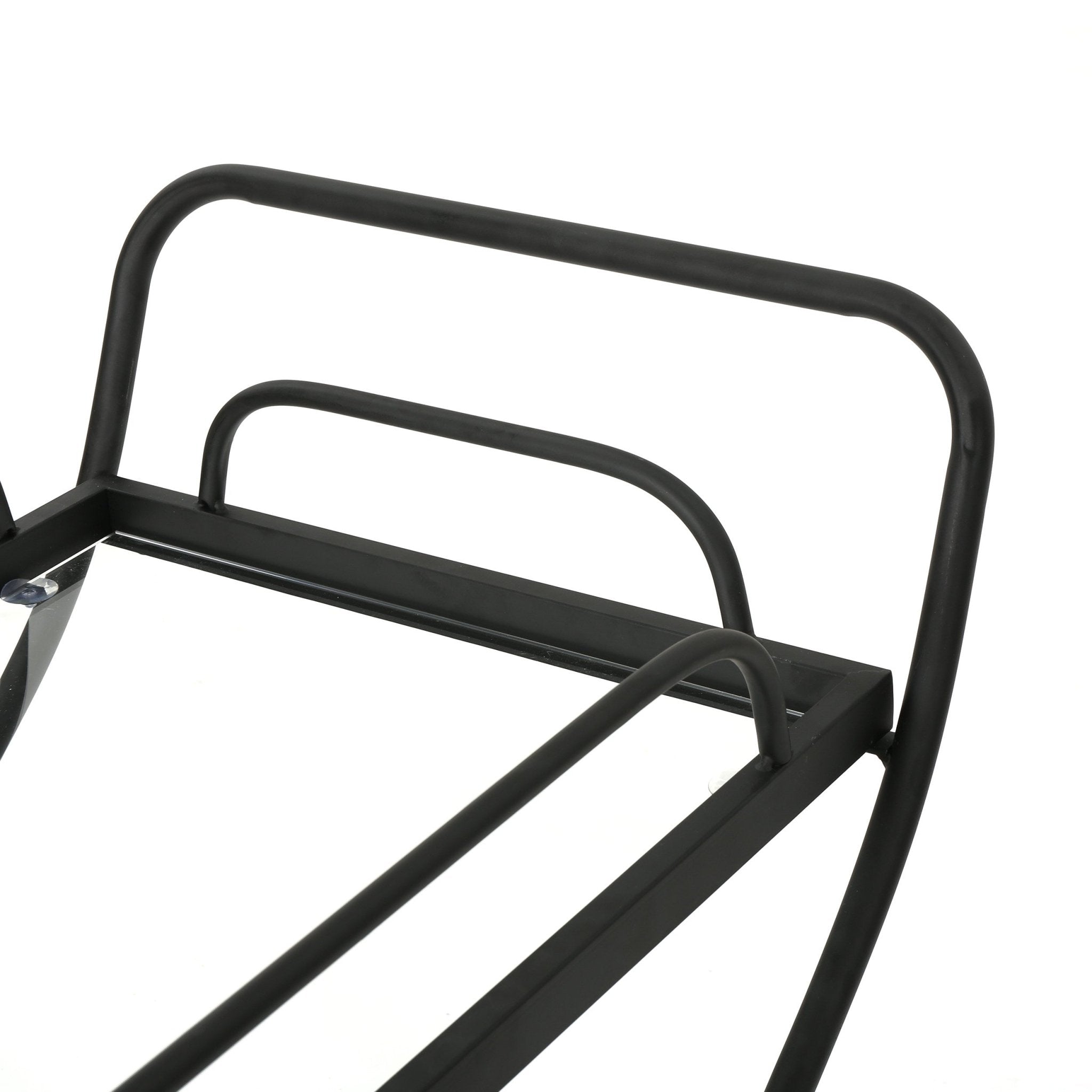 Allegro Outdoor Bar Cart with 2 Tempered Glass Shelves and Metal Frame ...