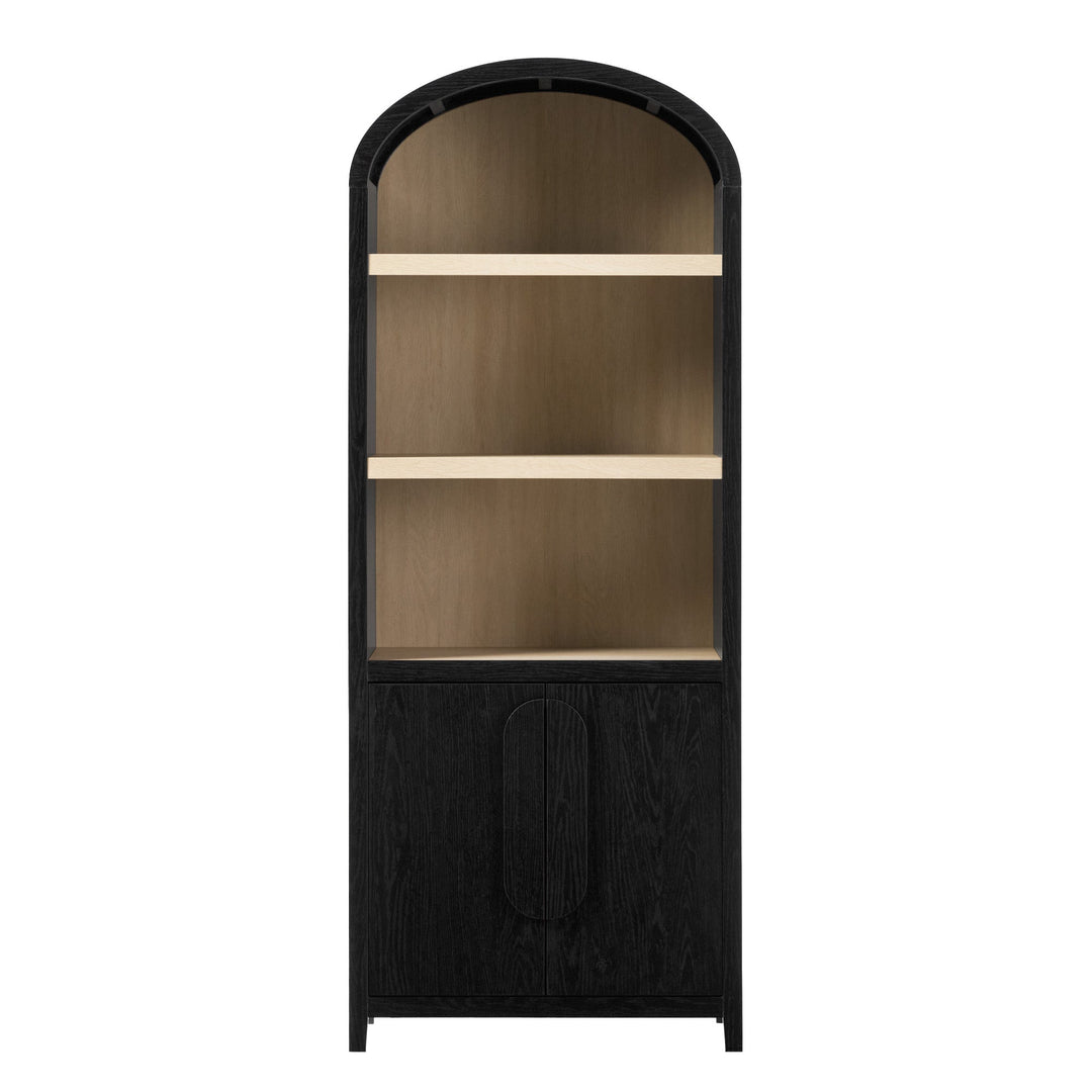 Arched Bookcase with 3 Spacious Shelves and Lower Doors by Walker ...