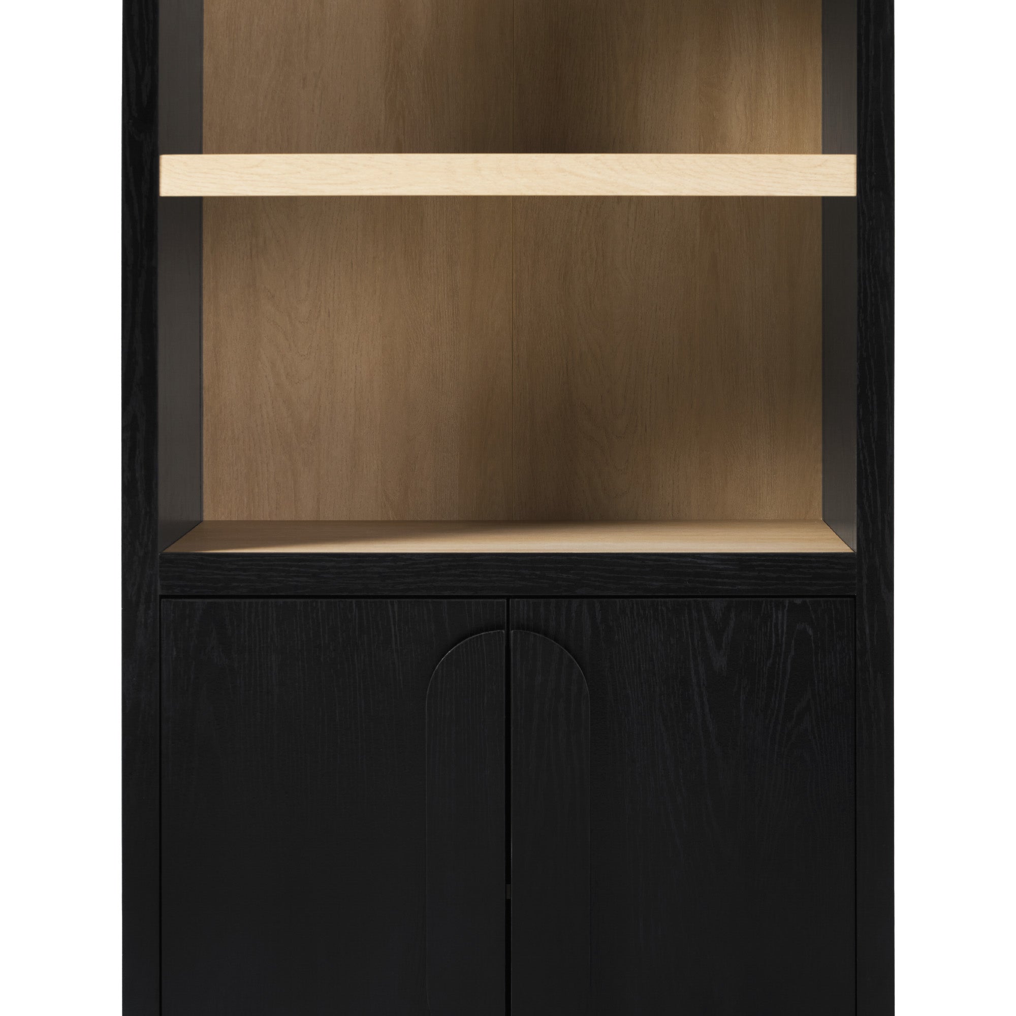 Arched Bookcase with 3 Spacious Shelves and Lower Doors by Walker ...