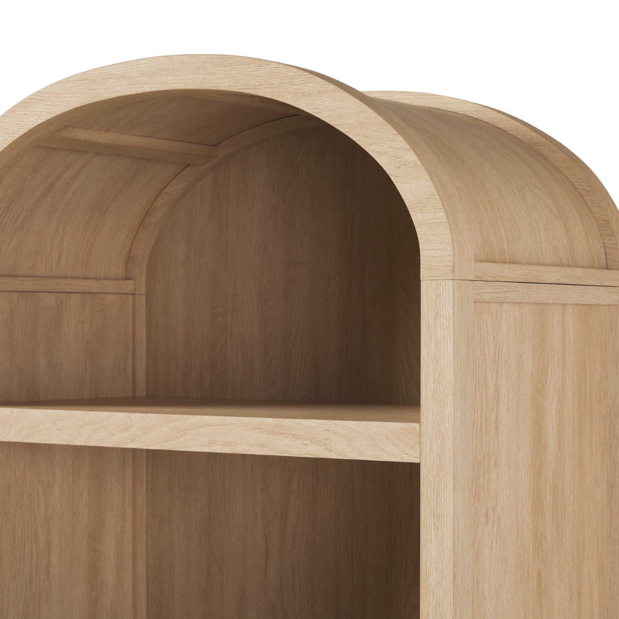 Arched Bookcase with 3 Spacious Shelves and Lower Doors by Walker ...