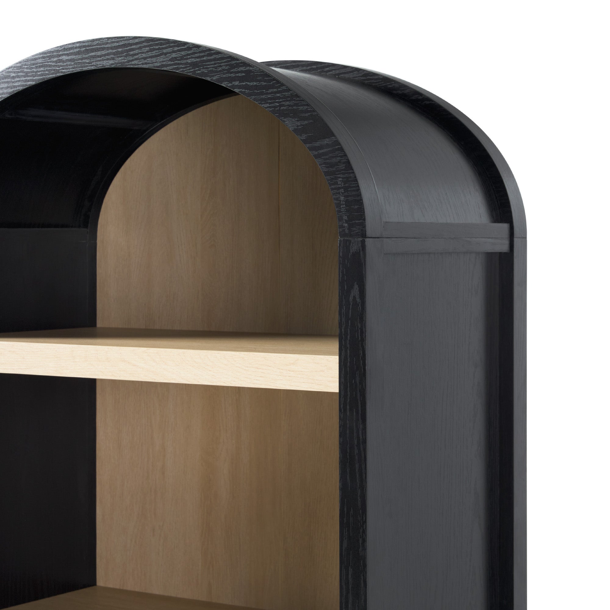 Arched Bookcase with 3 Spacious Shelves and Lower Doors by Walker ...