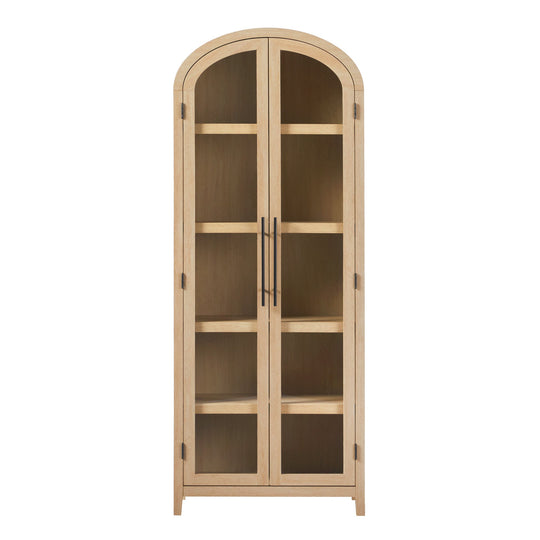 Arched Tall Bookcase with Glass Doors and 5 Shelves by Walker Edison ...