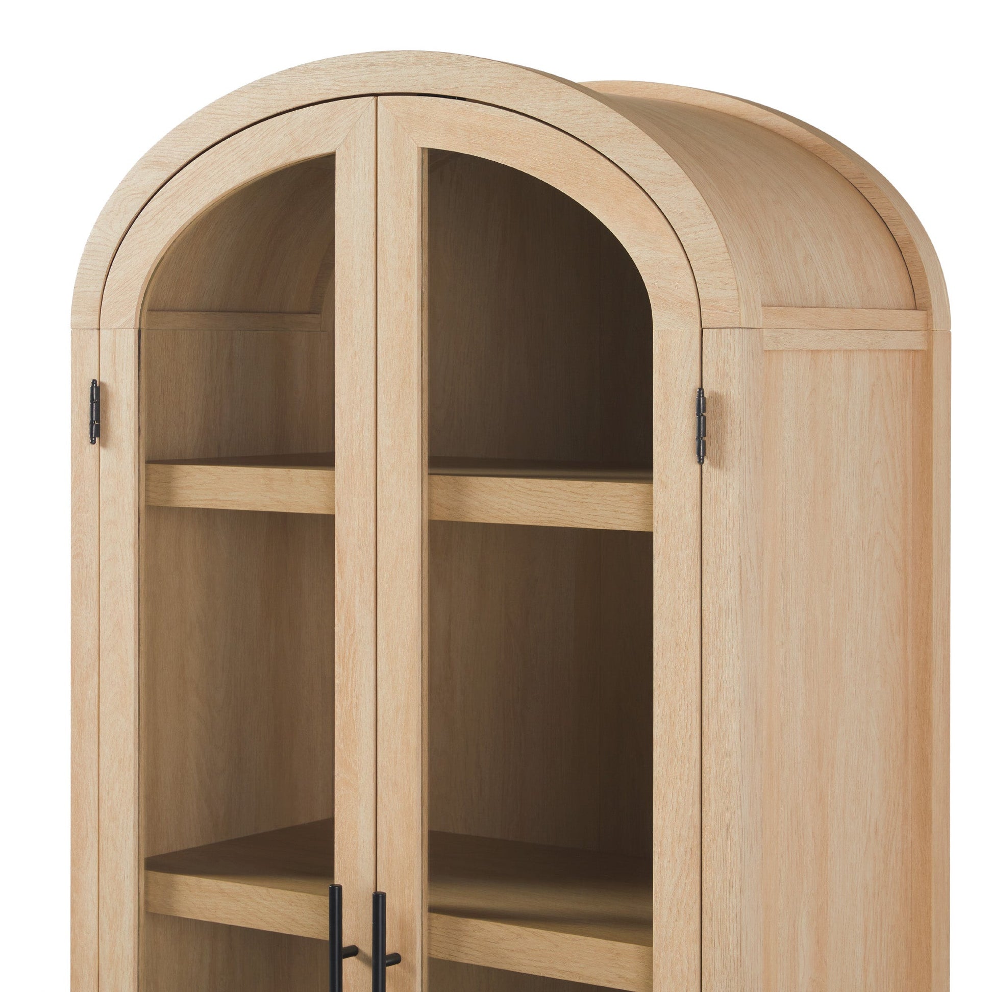Arched Tall Bookcase with Glass Doors and 5 Shelves by Walker Edison ...